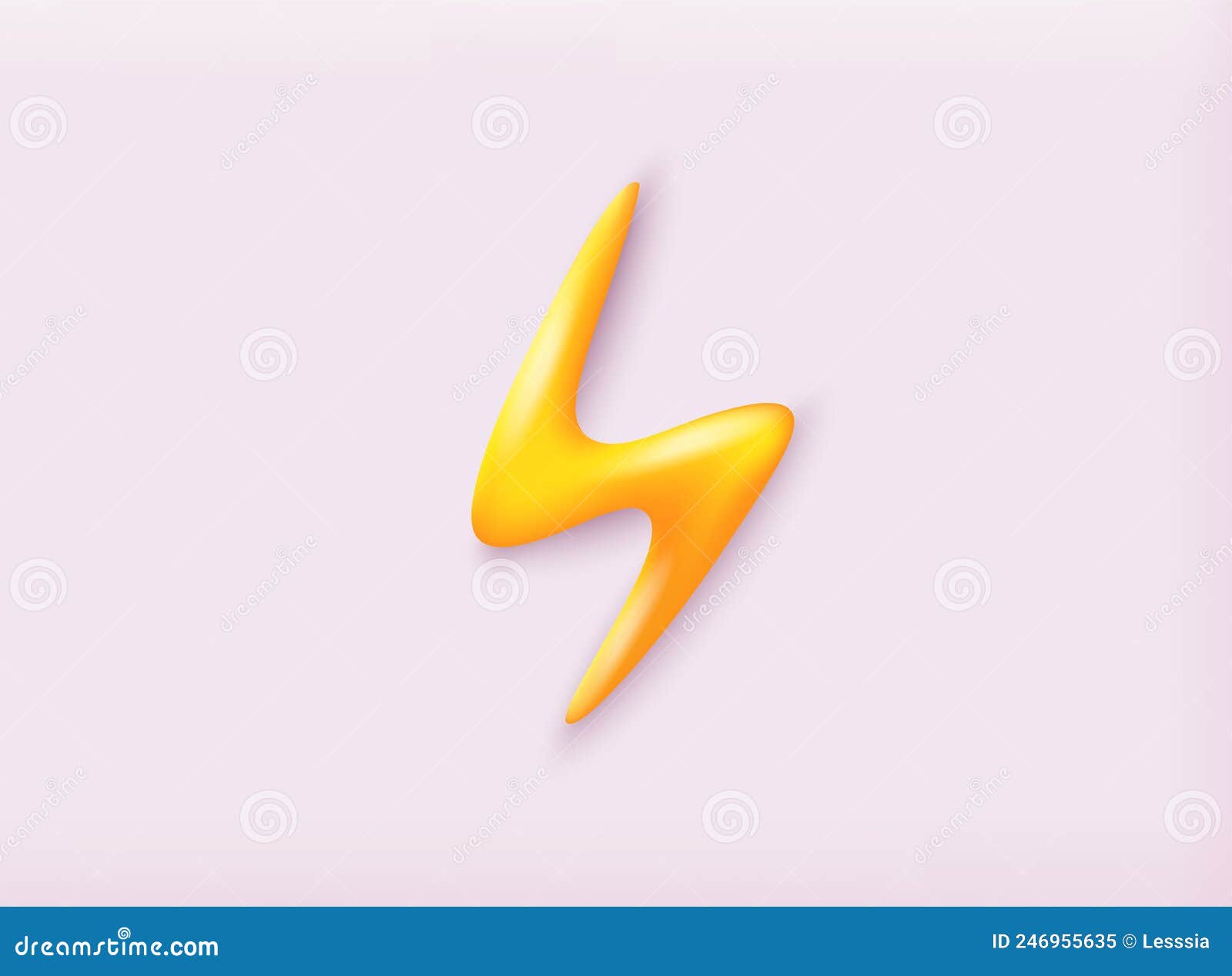 Vector Bolt Lighting Yellow. Realistic Thunder, Symbol of Energy ...