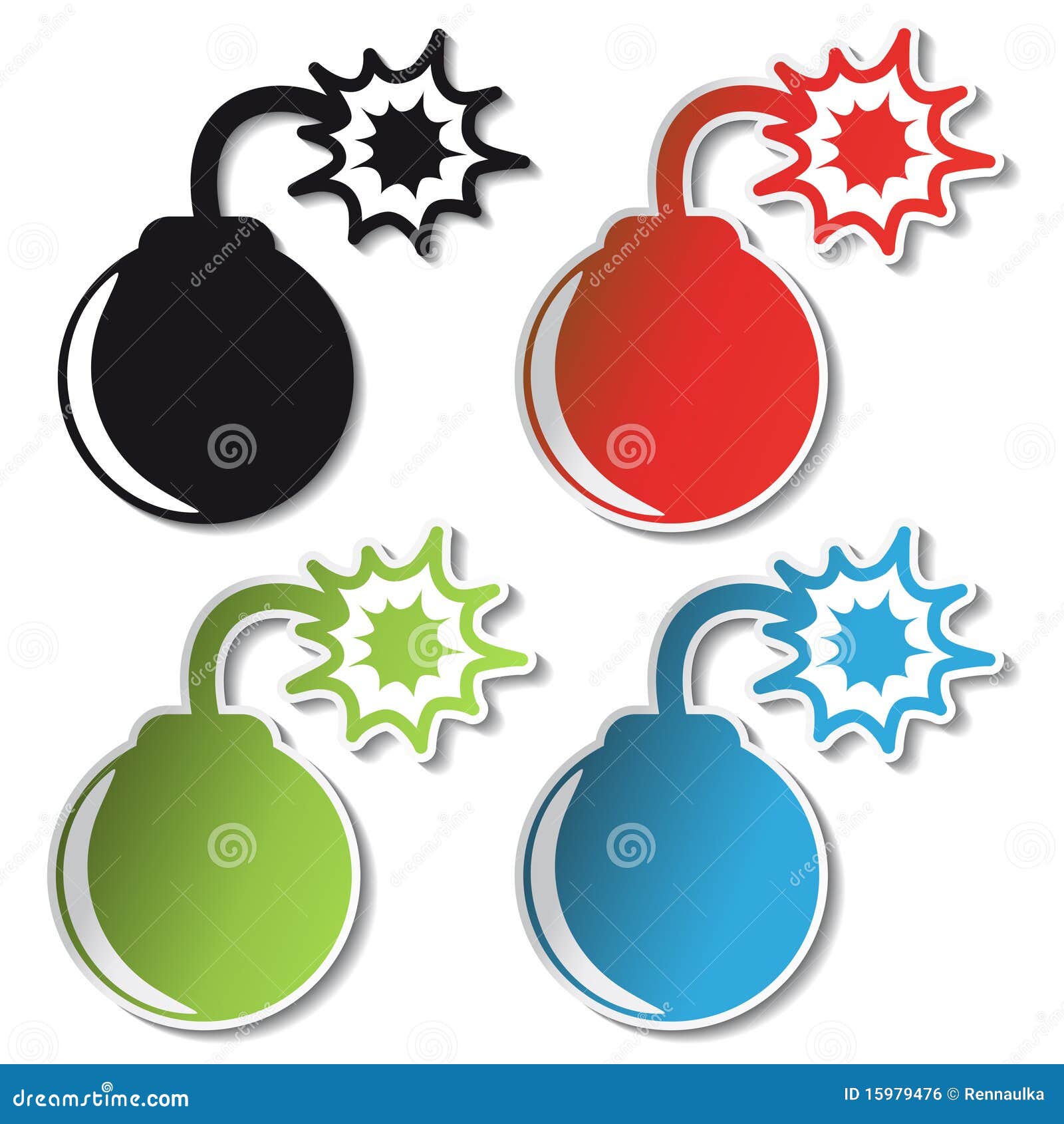 Vector bomb stickers stock vector. Illustration of bend - 15979476