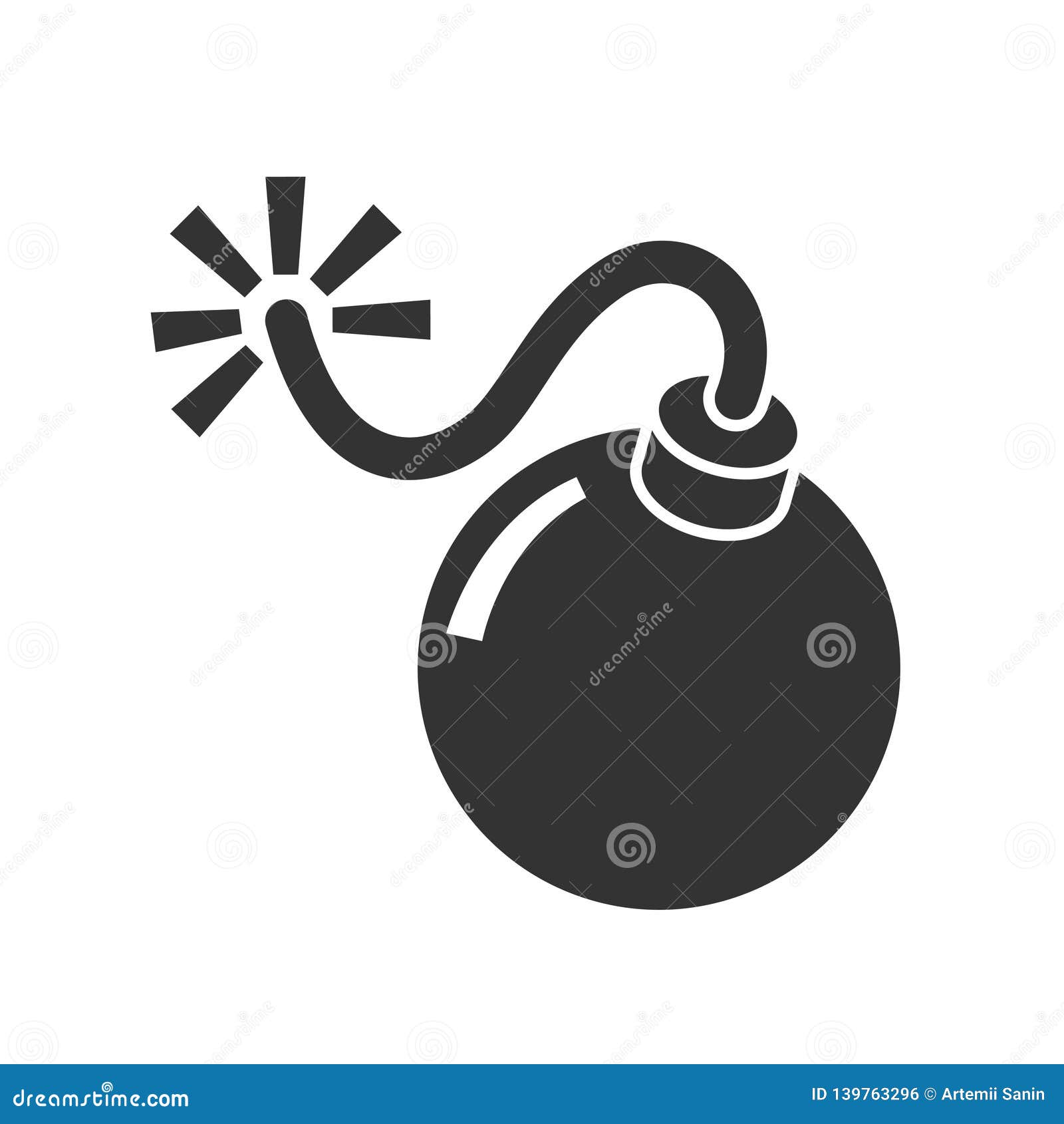 Vector Bomb Symbol. Flat Icon for Design Stock Vector - Illustration of ...