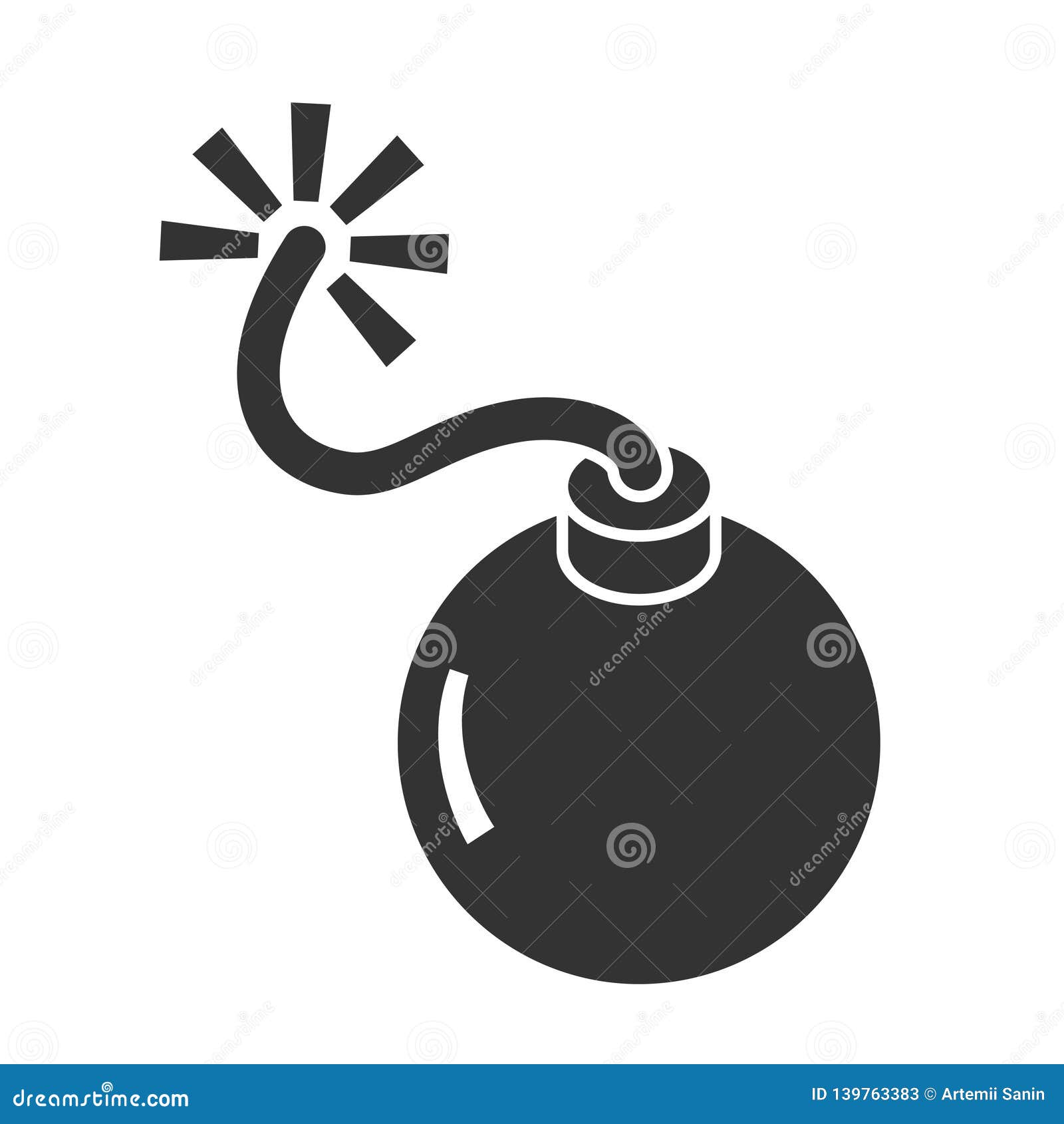 Vector Bomb Symbol. Flat Icon for Design Stock Vector - Illustration of ...