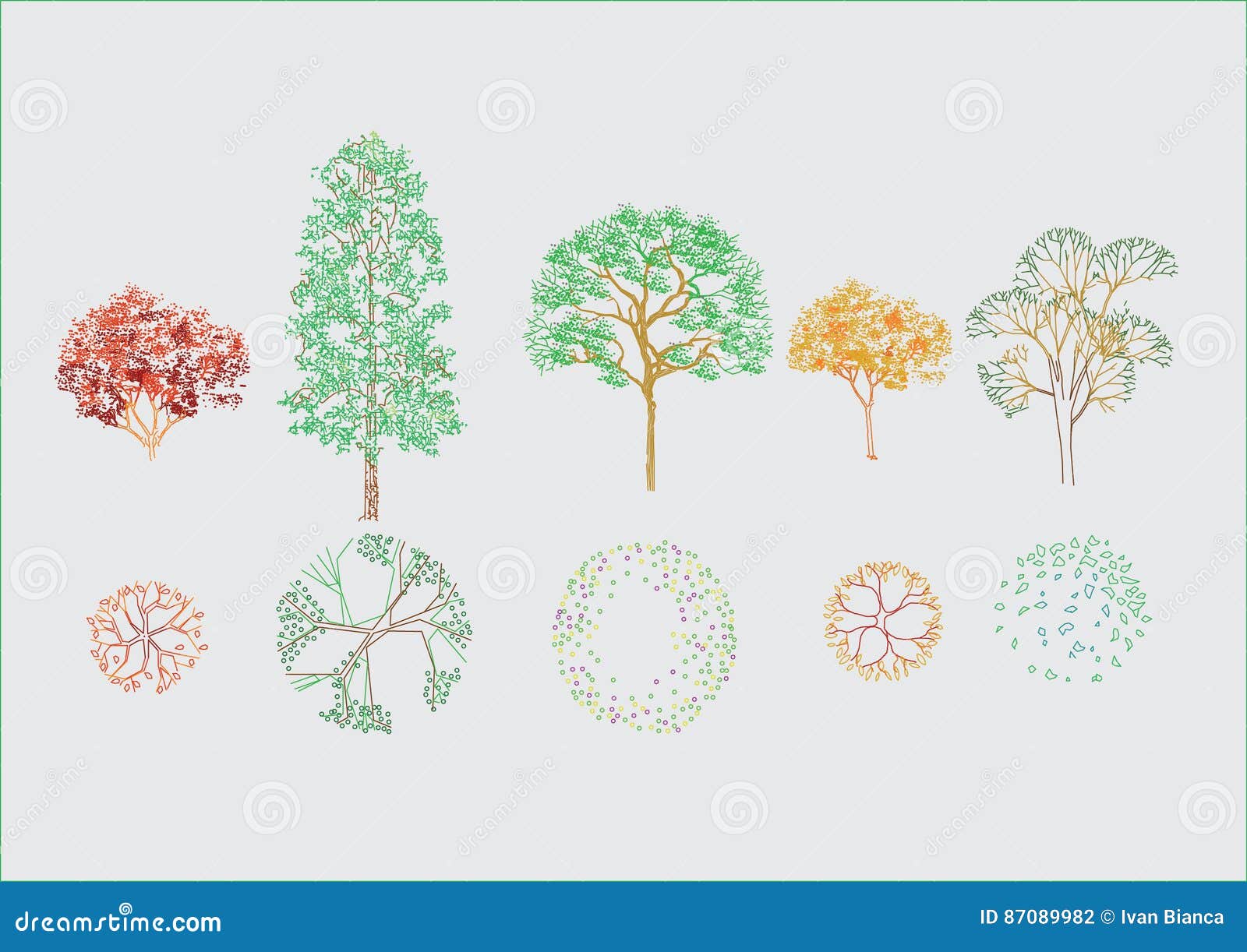 Vector bomen vector illustratie. Illustration of architectuur - 87089982