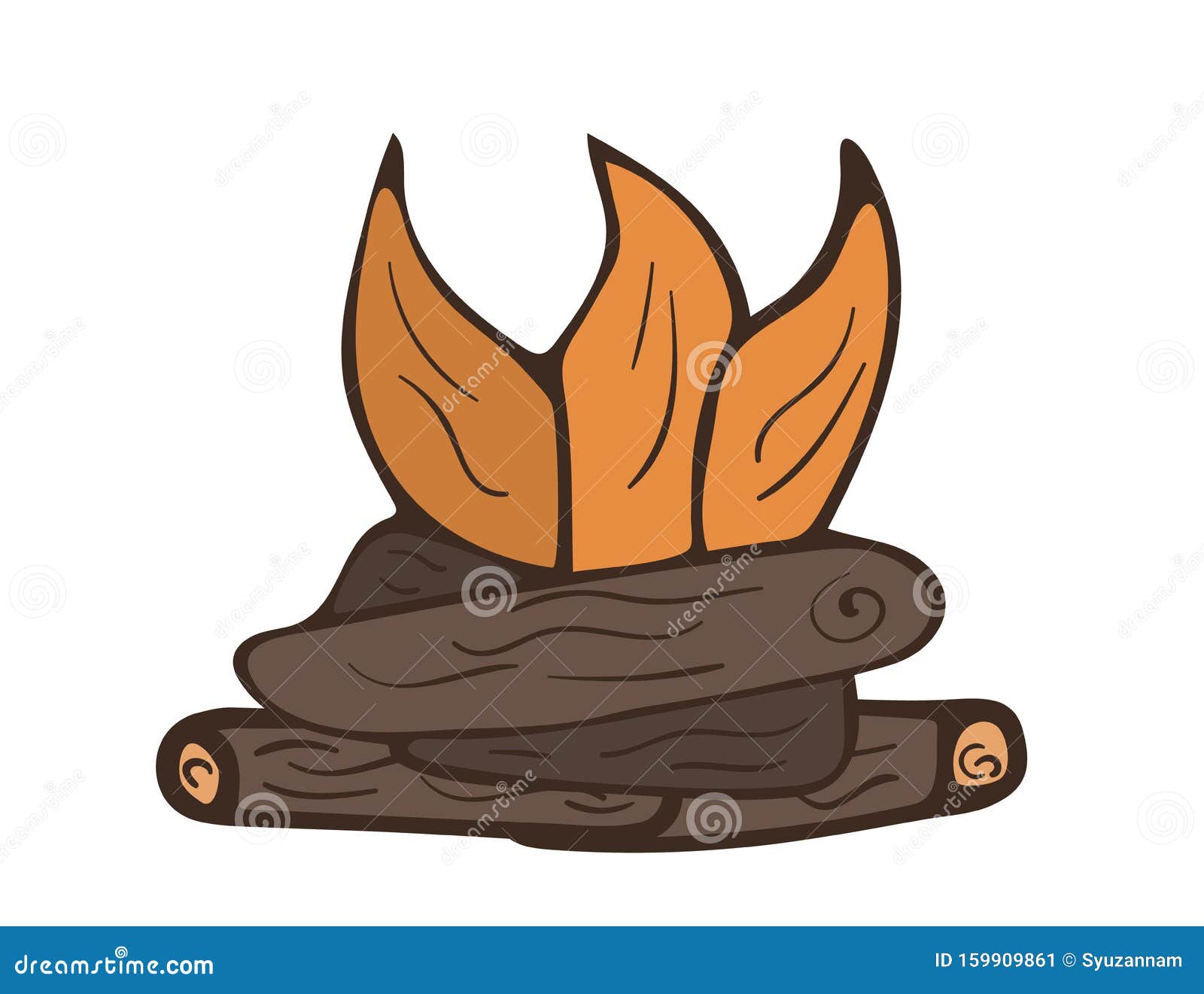 Vector Bonfire in Doodle Style Isolated on White Stock Vector ...