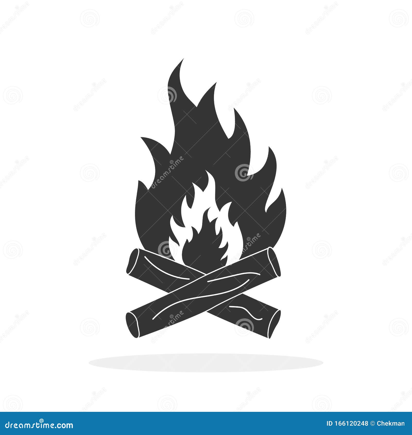 Vector Bonfire Icon. Symbol of Fire or Flame Stock Illustration ...