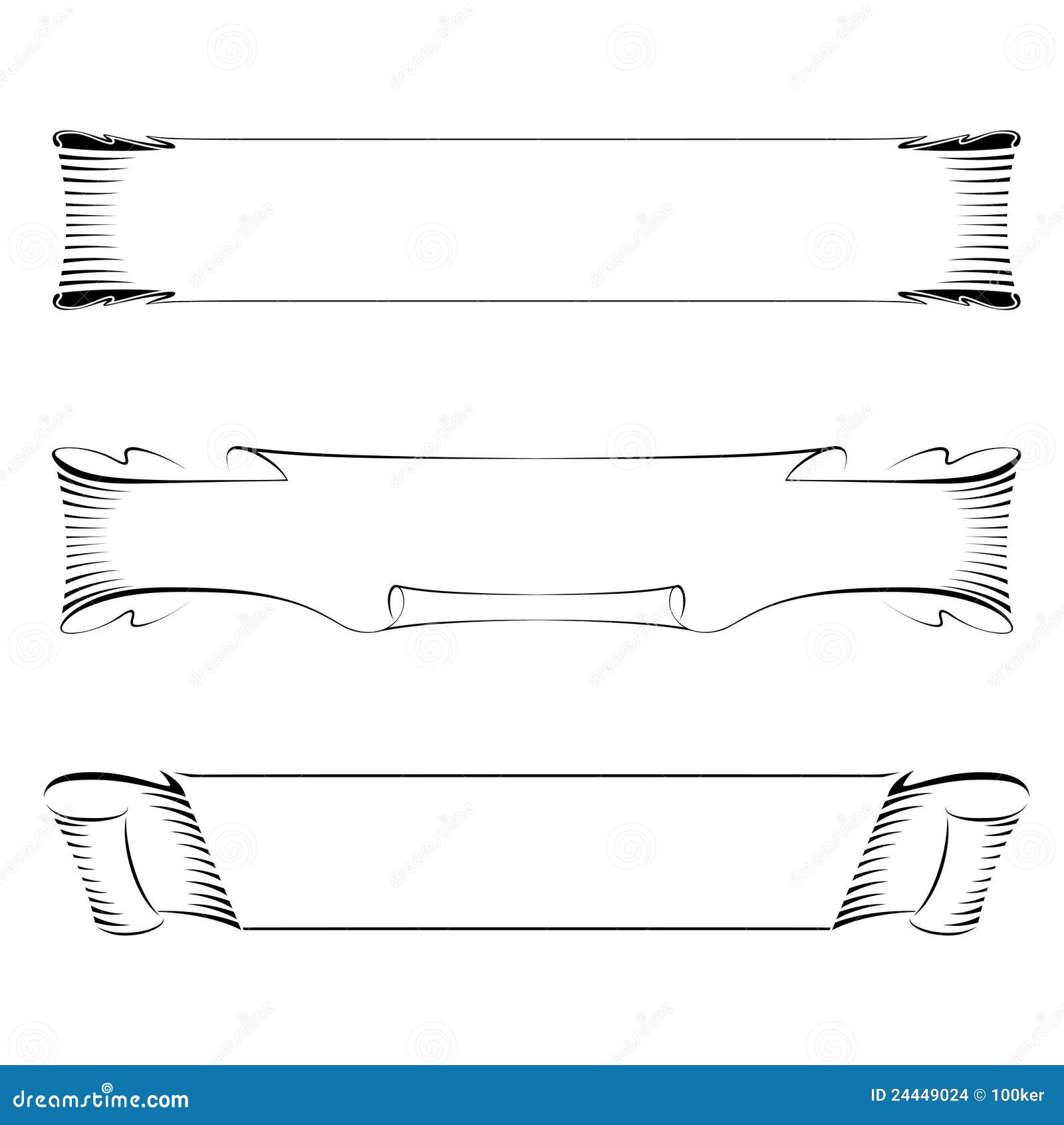 Vector Book Banner Frame Ribbon Set Black Stock Images - Image: 24449024