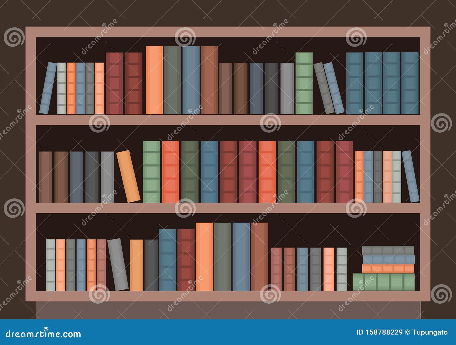Old book case stock vector. Illustration of novel, shelf - 158788229