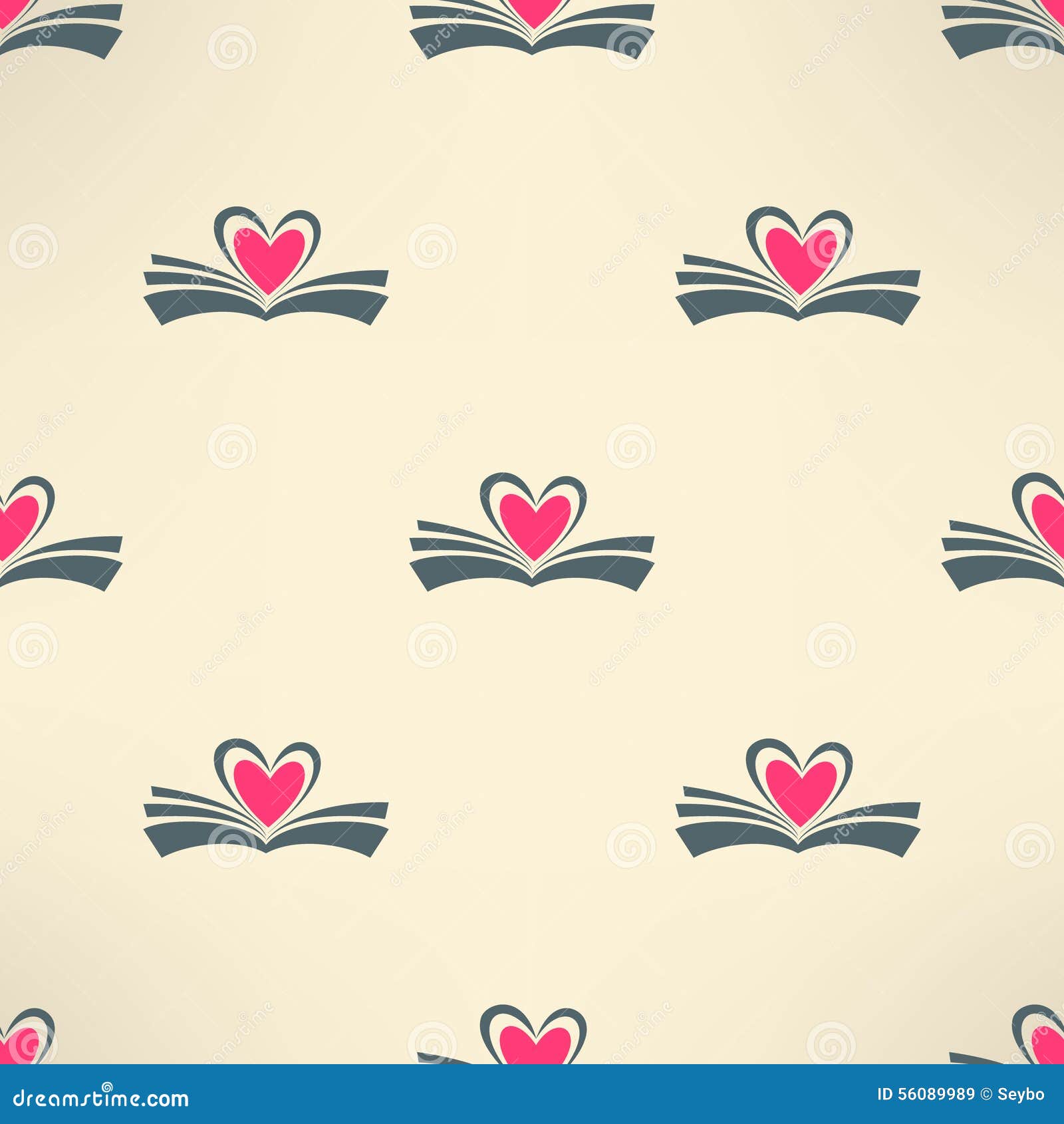 Vector Book with Heart Made of Pages Seamless Stock Vector ...