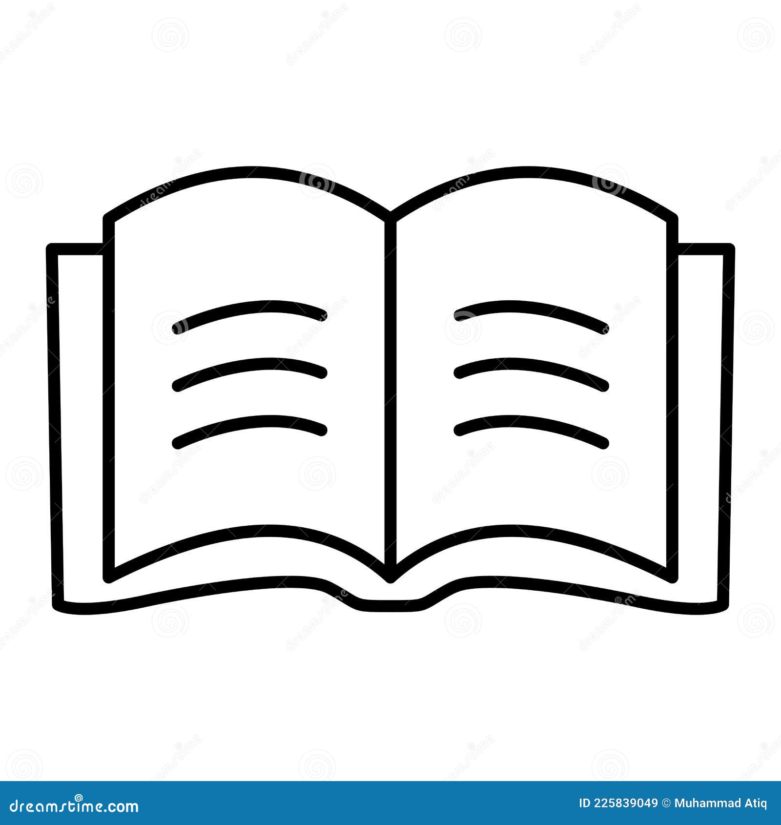 Vector Book Outline Icon Design Stock Vector - Illustration of stroke ...