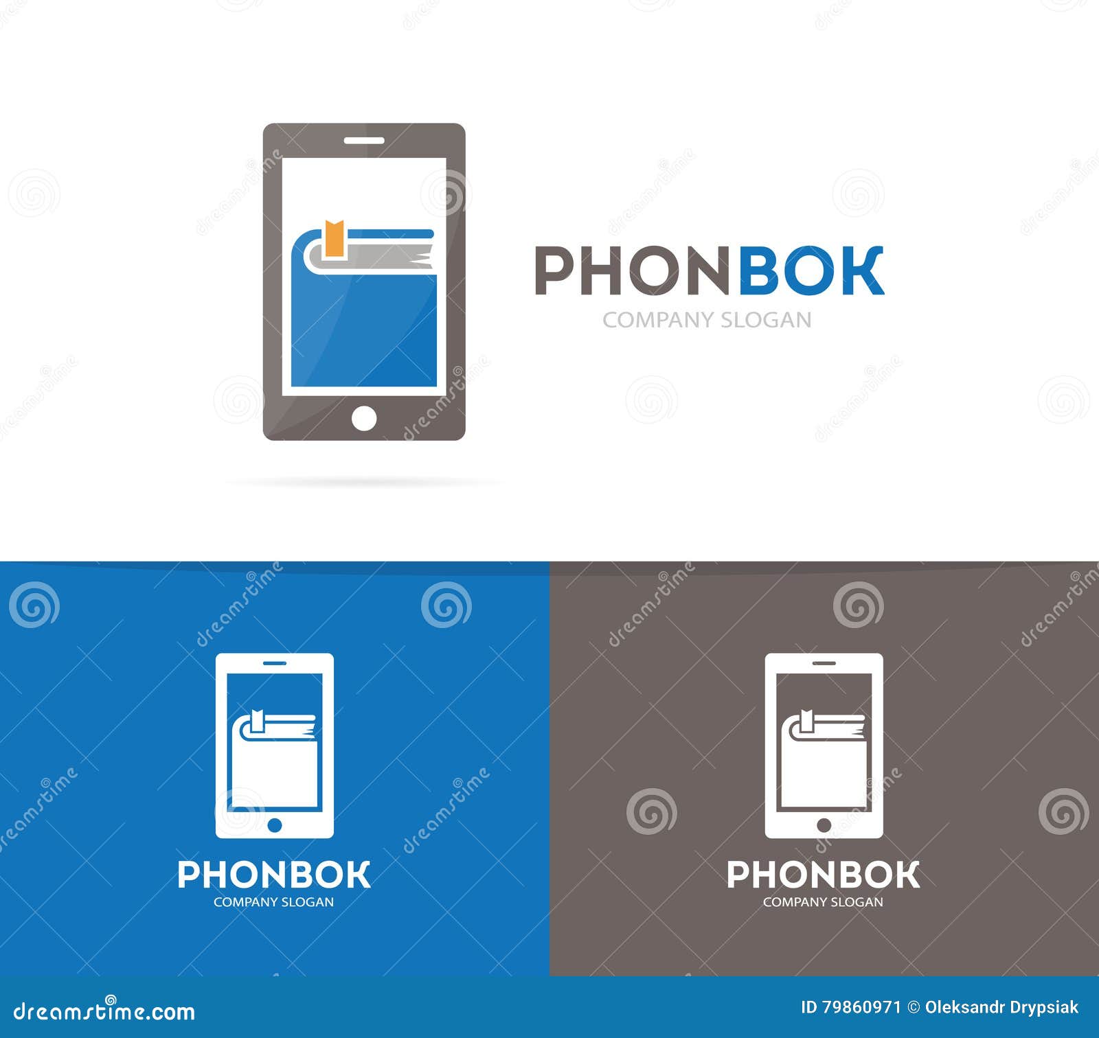 Vector Book and Phone Logo Combination. Novel and Mobile Symbol or Icon ...