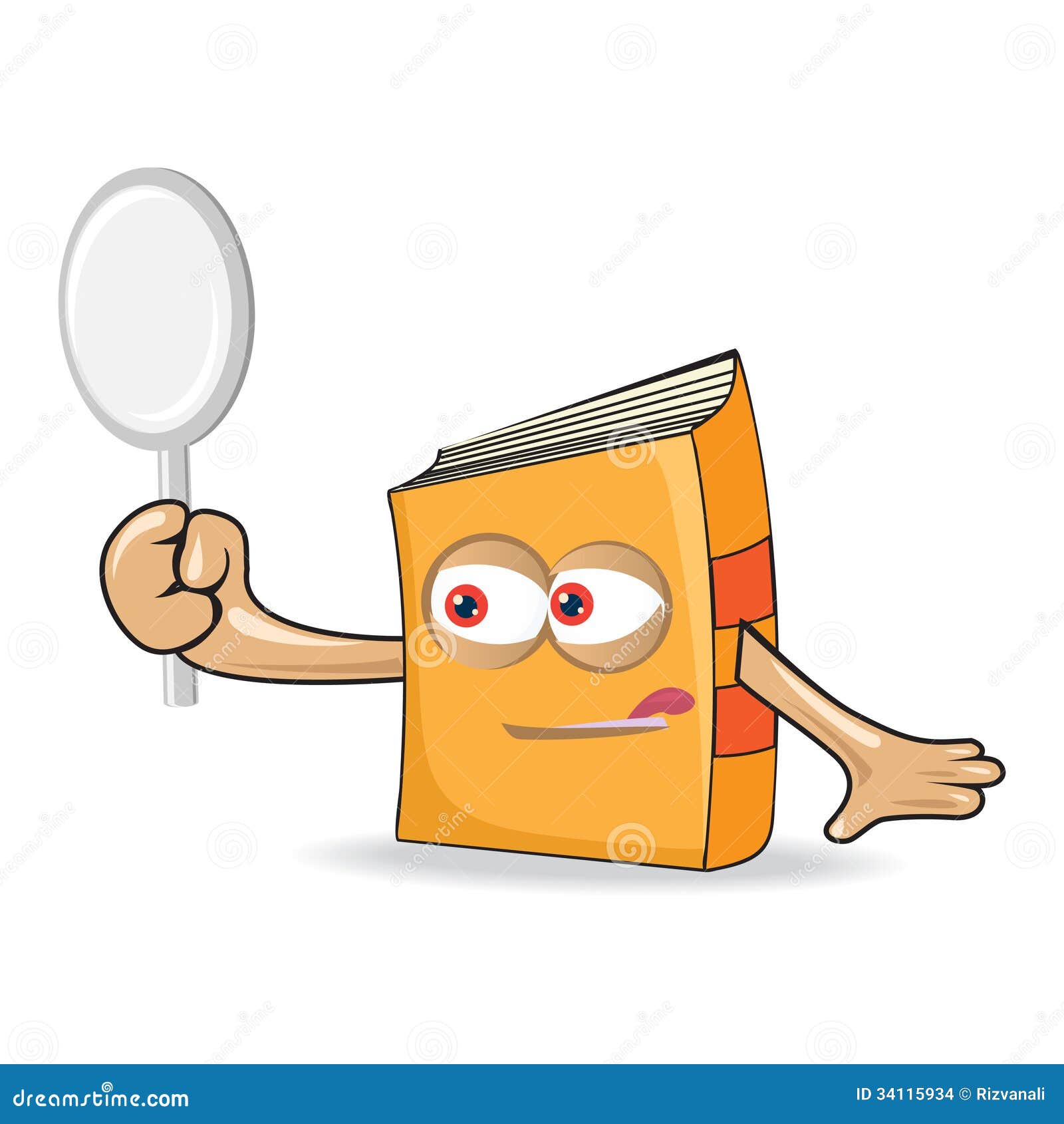 Vector Book Search Mascot Illustration Stock Vector - Illustration of ...
