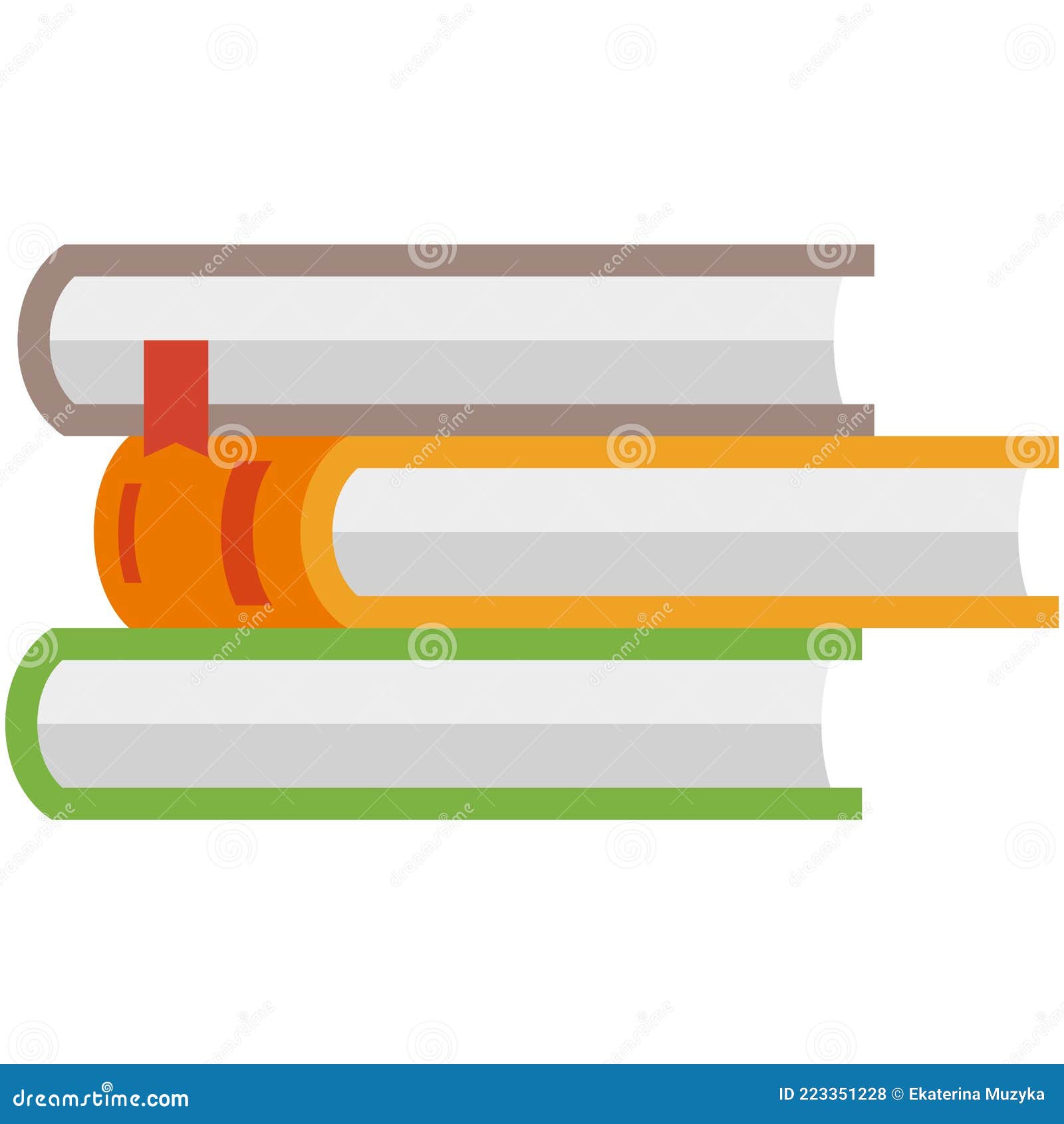 Vector Book Stack, Textbook Pile Icon Isolated Illustration Stock ...
