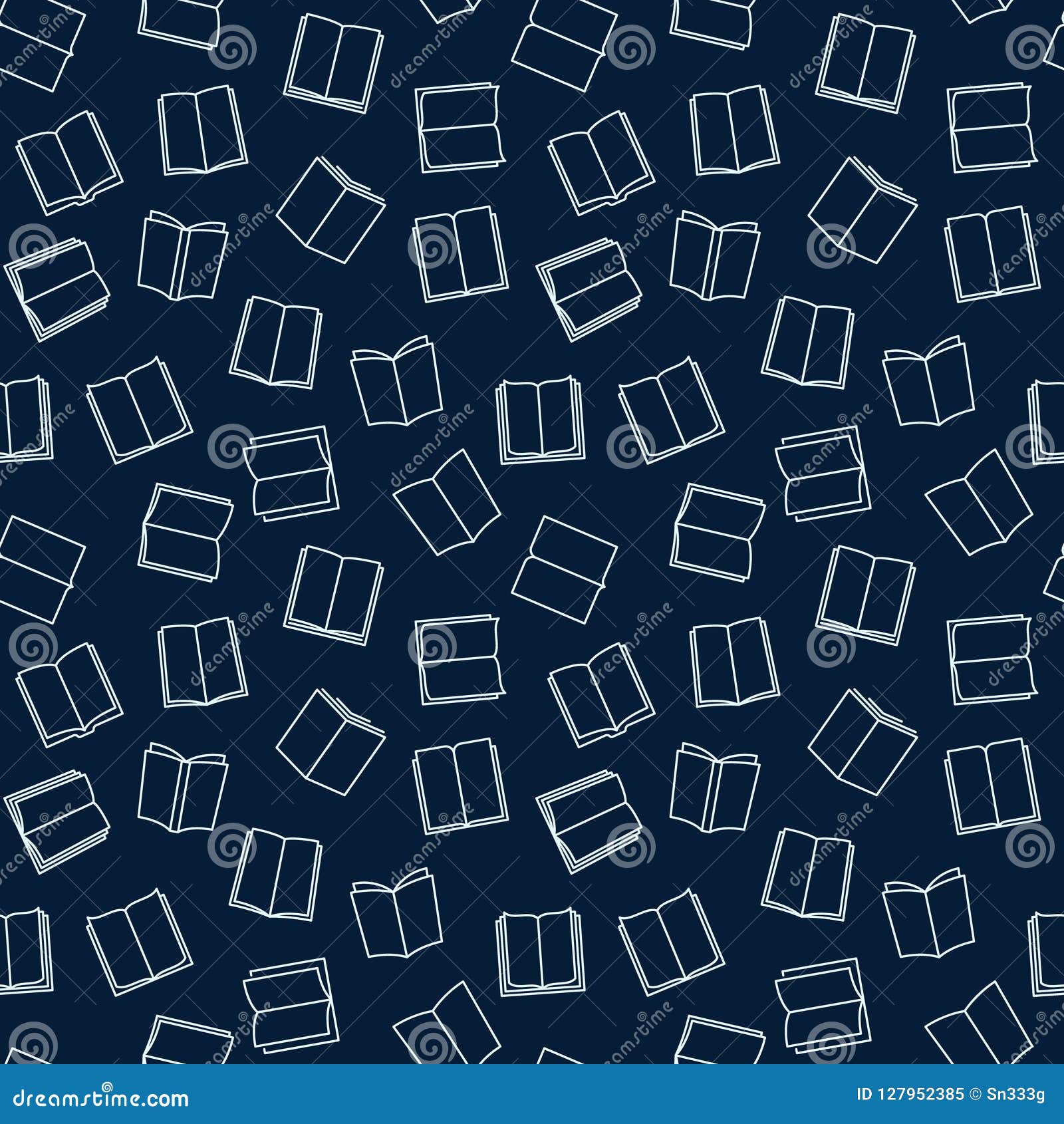Vector Books Seamless Pattern in Thin Line Style Stock Vector ...
