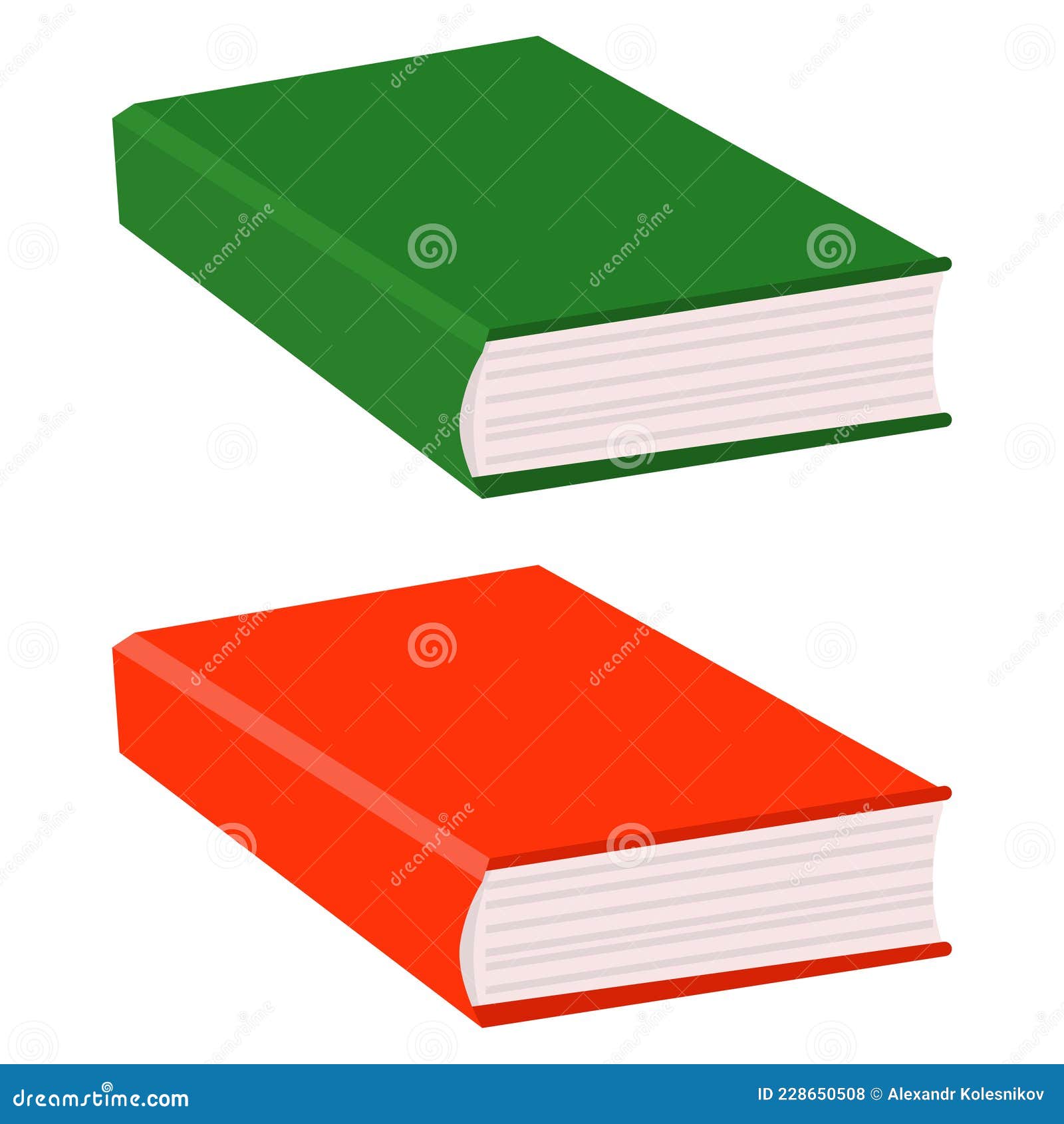 Vector Books. a Set of Two Books or Notebooks on a White Isolated ...