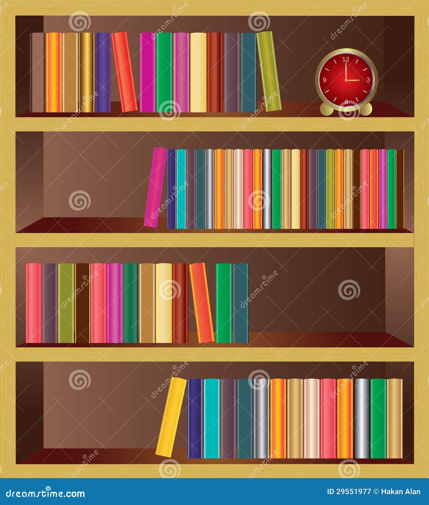 Vector Bookshelf stock vector. Illustration of hardcover - 29551977
