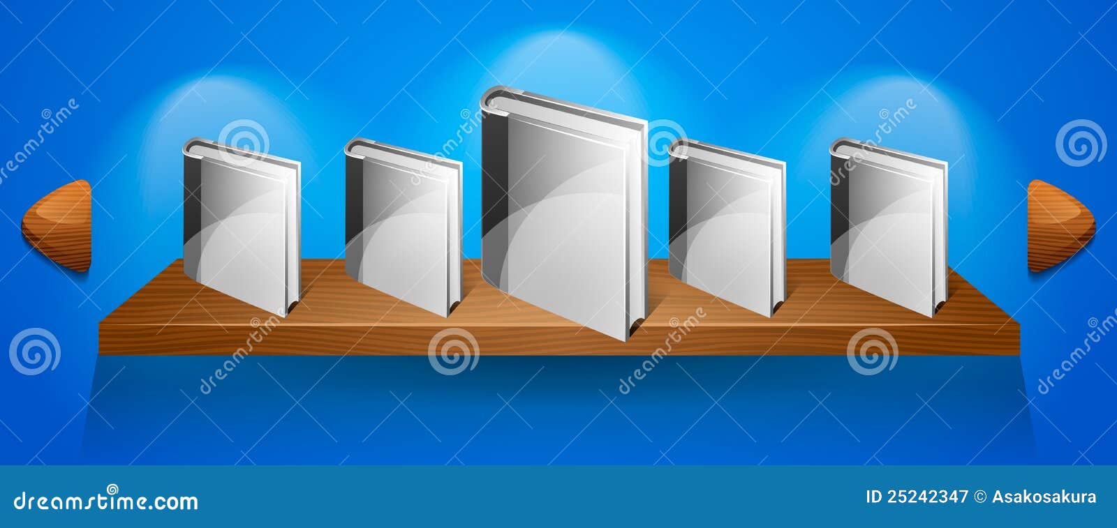 Vector Bookshelf Banner with Books. Web Stock Vector - Illustration of ...