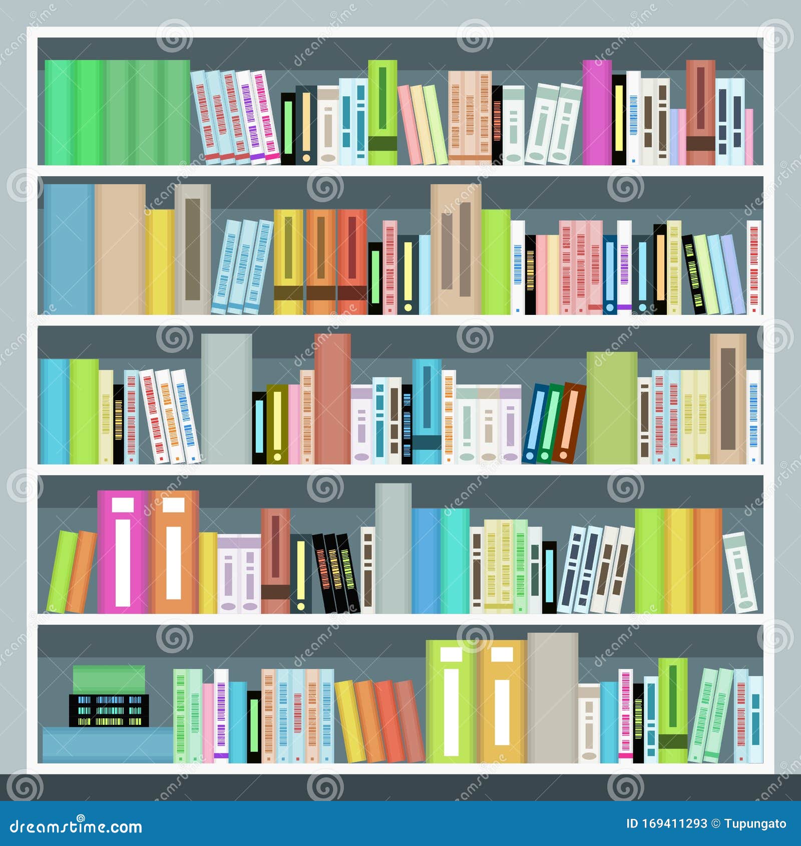 Vector bookshelf stock vector. Illustration of wisdom - 169411293