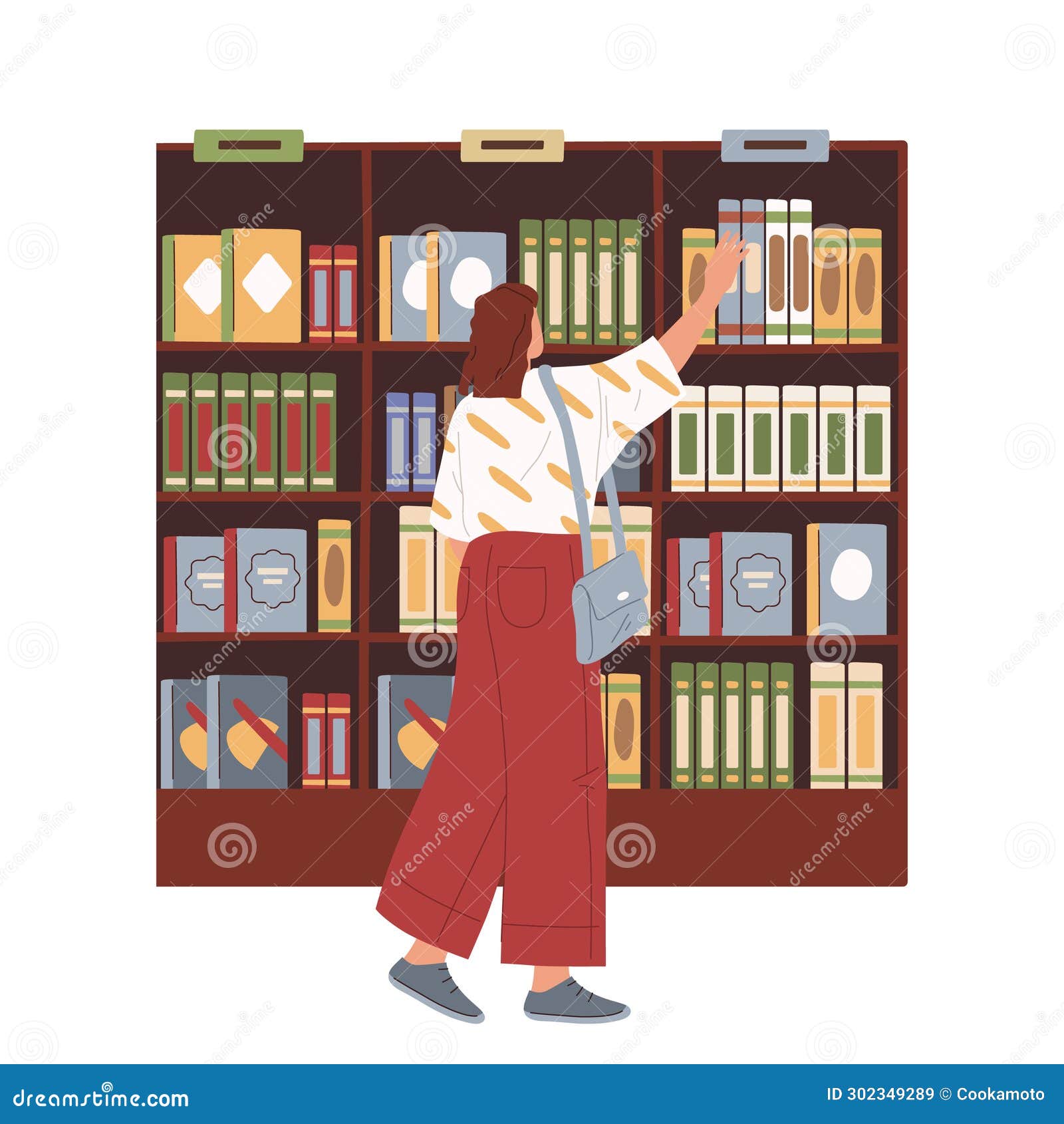 Vector Bookstore or Library with Bookcase. Book Stock Vector ...