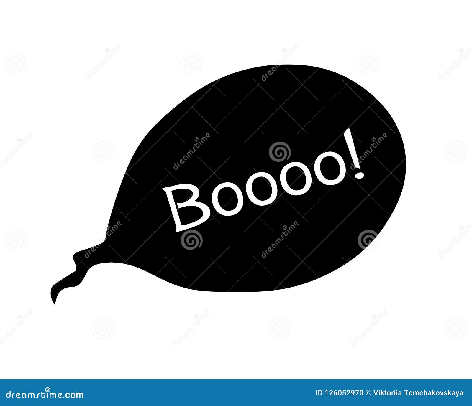 Speech Bubble with Expression Text BOOO. Black Simple Silhouette ...