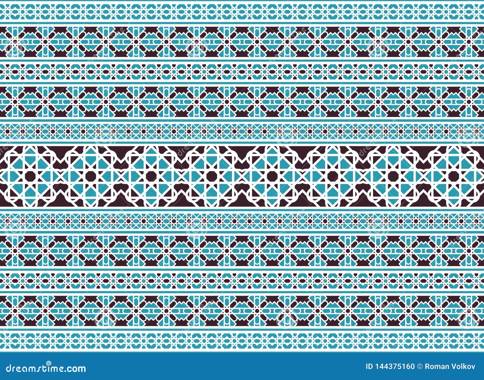Vector Border Arabic Pattern Stock Vector - Illustration of decoration ...