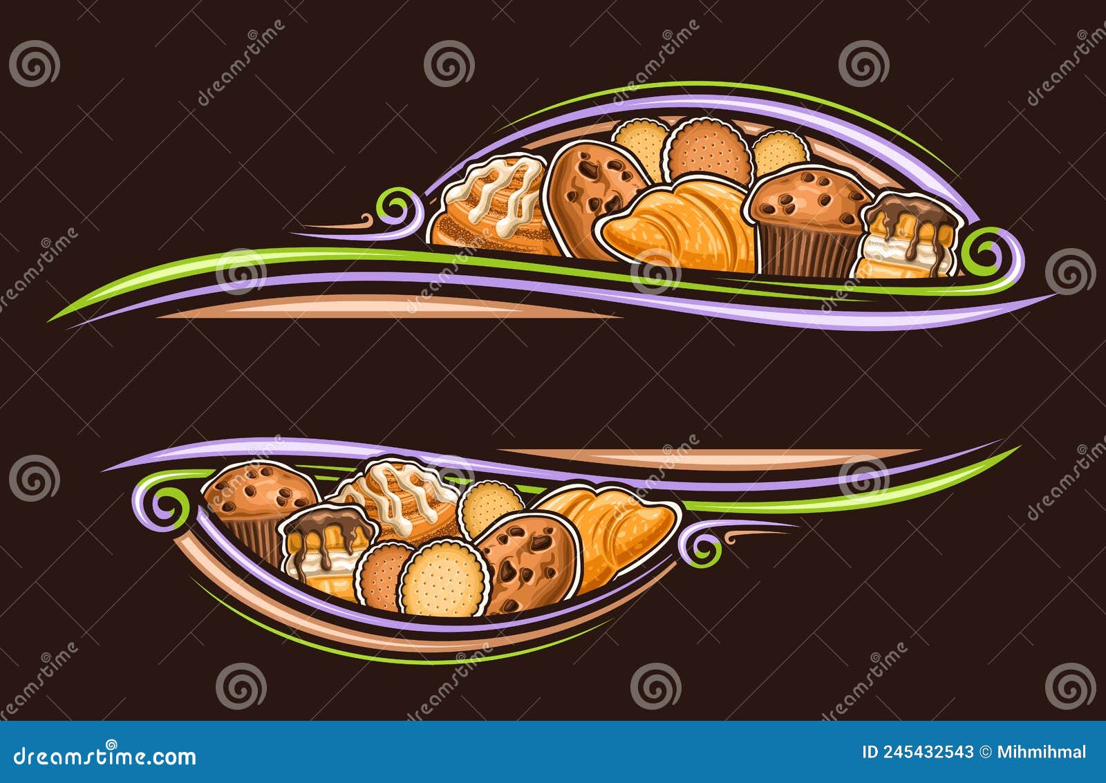 Vector Border for Baked Goods Stock Vector - Illustration of ...