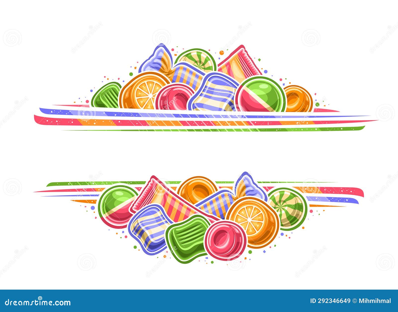 Vector Border for Candy Shop Stock Vector - Illustration of pile ...