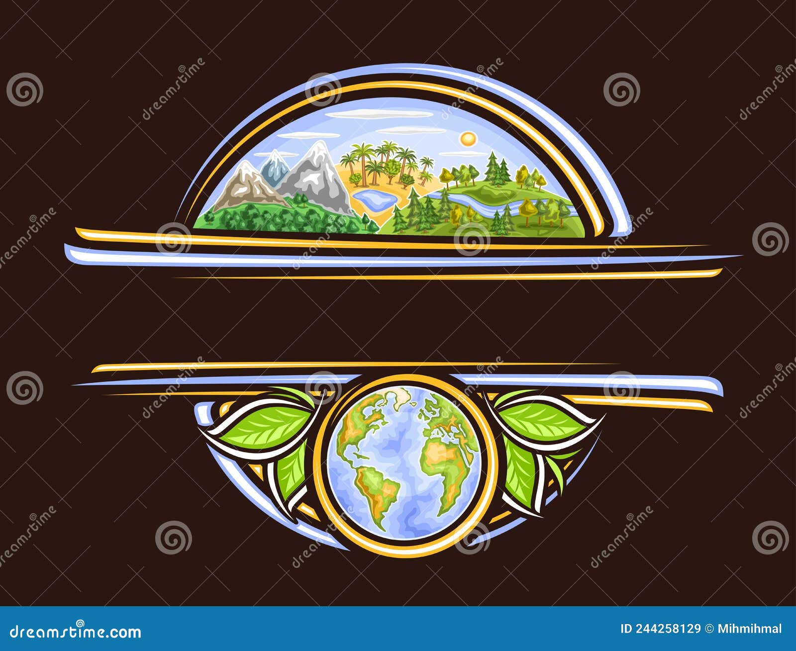Vector Border for Earth Day Stock Vector - Illustration of decorative ...