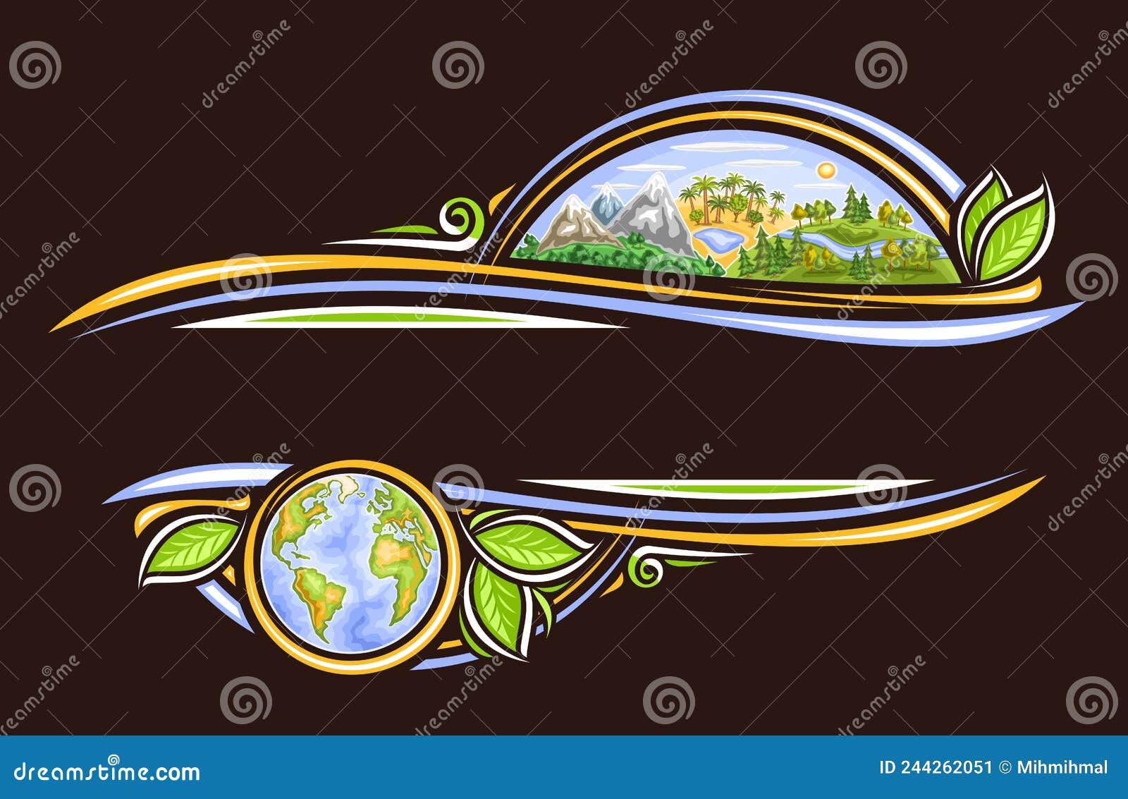 Vector Border for Earth Day Stock Vector - Illustration of green, card ...