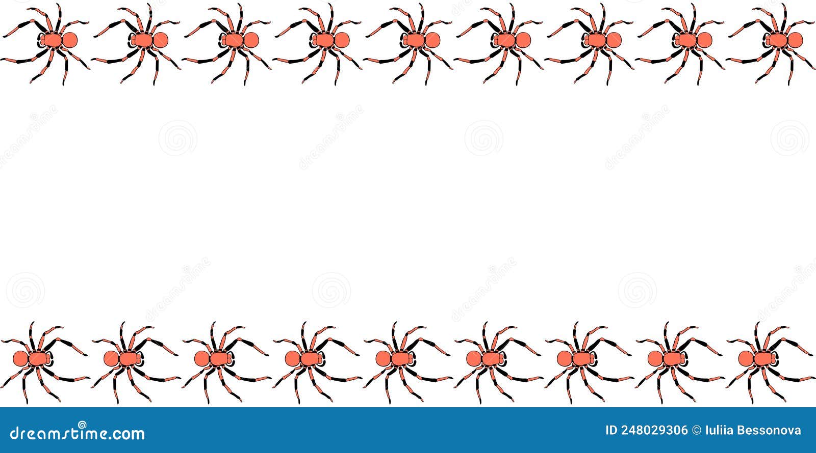 Vector Border, Frame From Russet Spiders In Doodle Flat Style ...