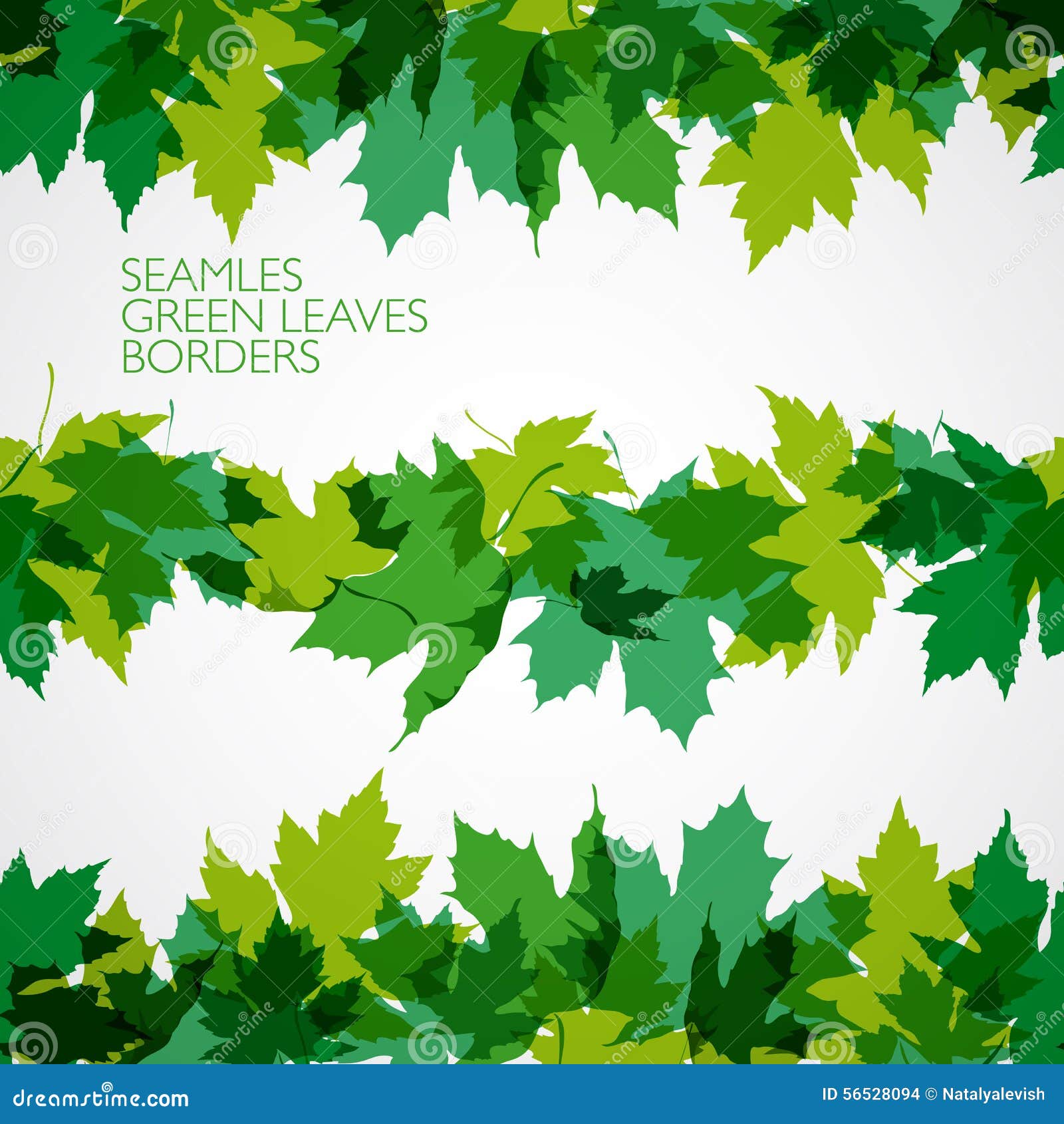 Vector Border with Green Leaves. Illustration Stock Vector ...