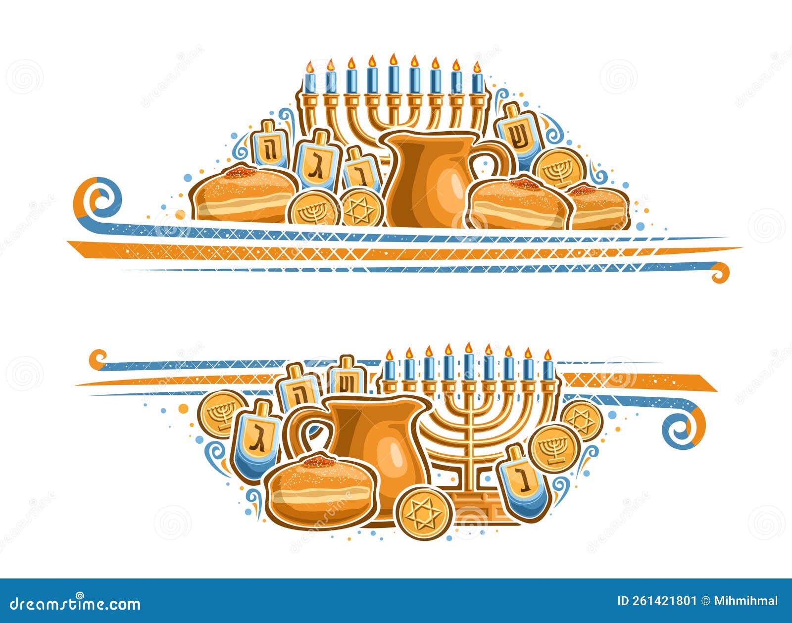 Vector border for Hanukkah stock vector. Illustration of channukah ...