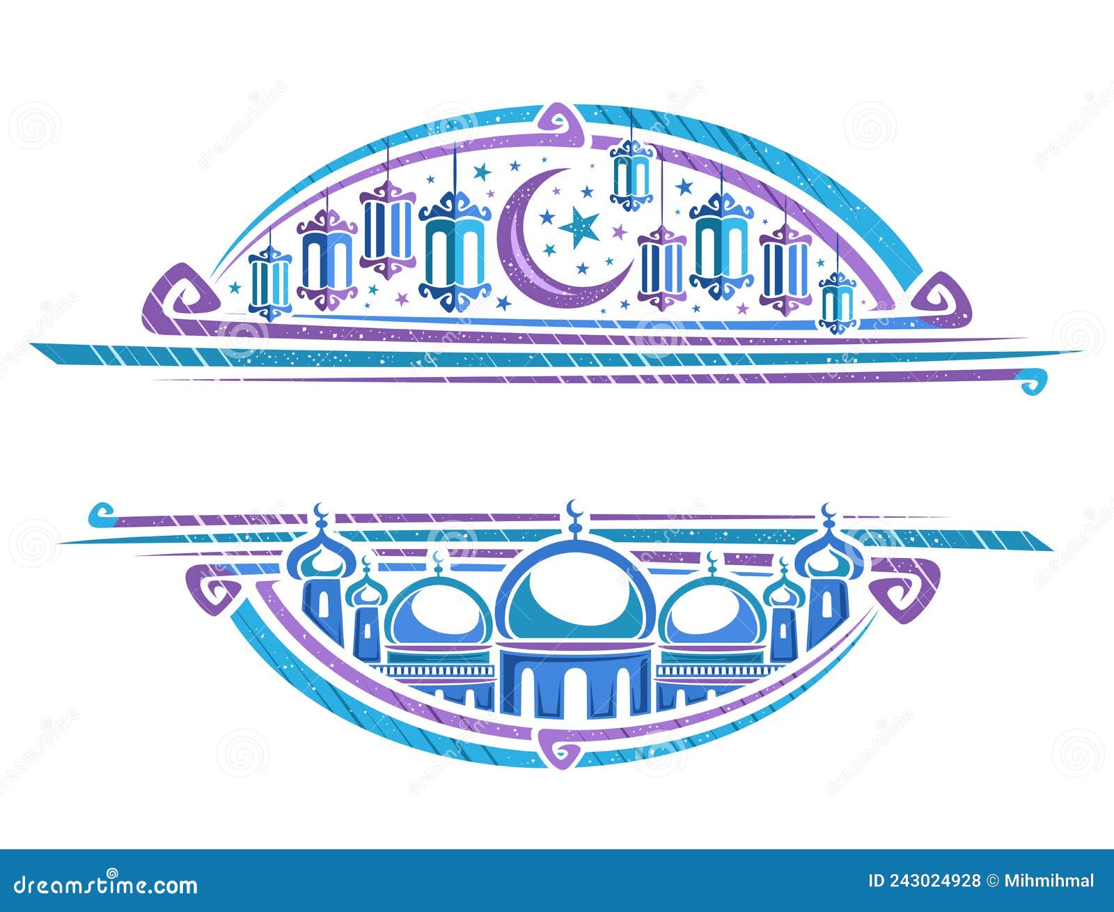Vector Border for Holy Month Ramadan Stock Vector - Illustration of ...
