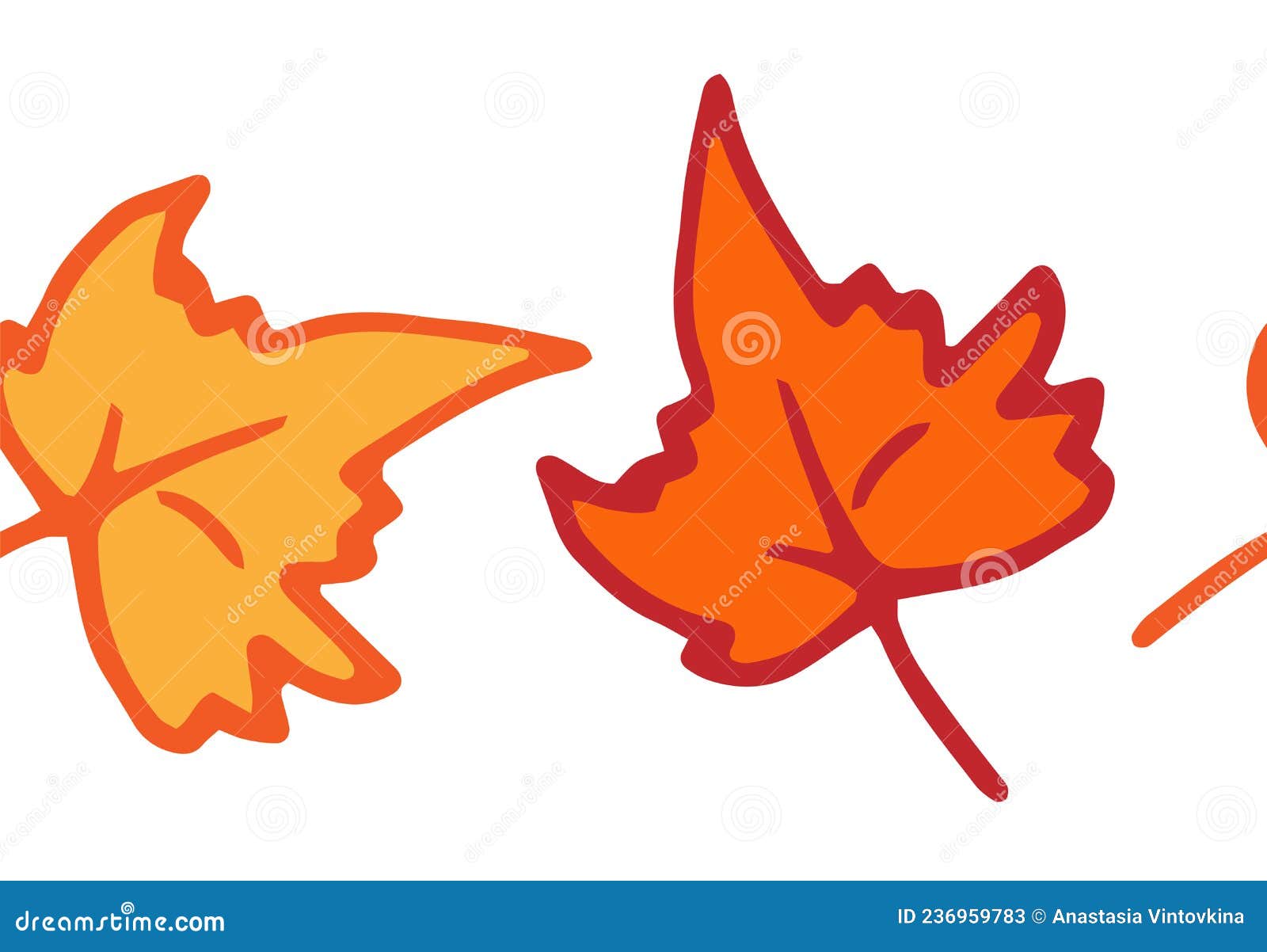 Border Made of Maple Leaves. Seamless Horizontal Strip of Maple Leaf ...