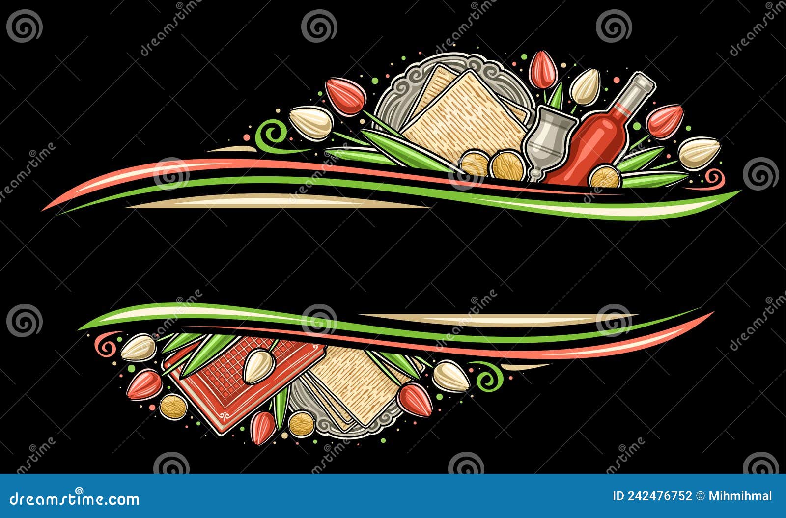 Vector Border for Passover stock vector. Illustration of horizontal ...