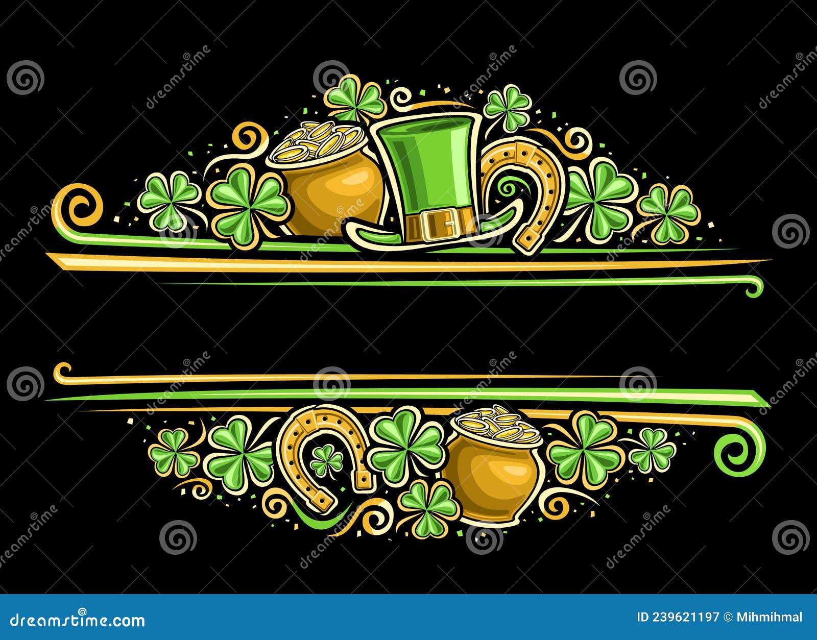Vector Border for St Patrick`s Day Stock Vector - Illustration of dark ...