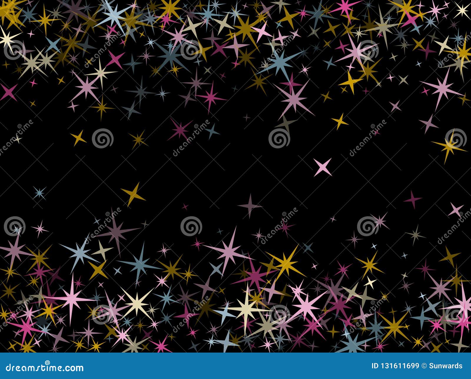 Vector Border of Star Sparkle Texture Stock Vector - Illustration of ...