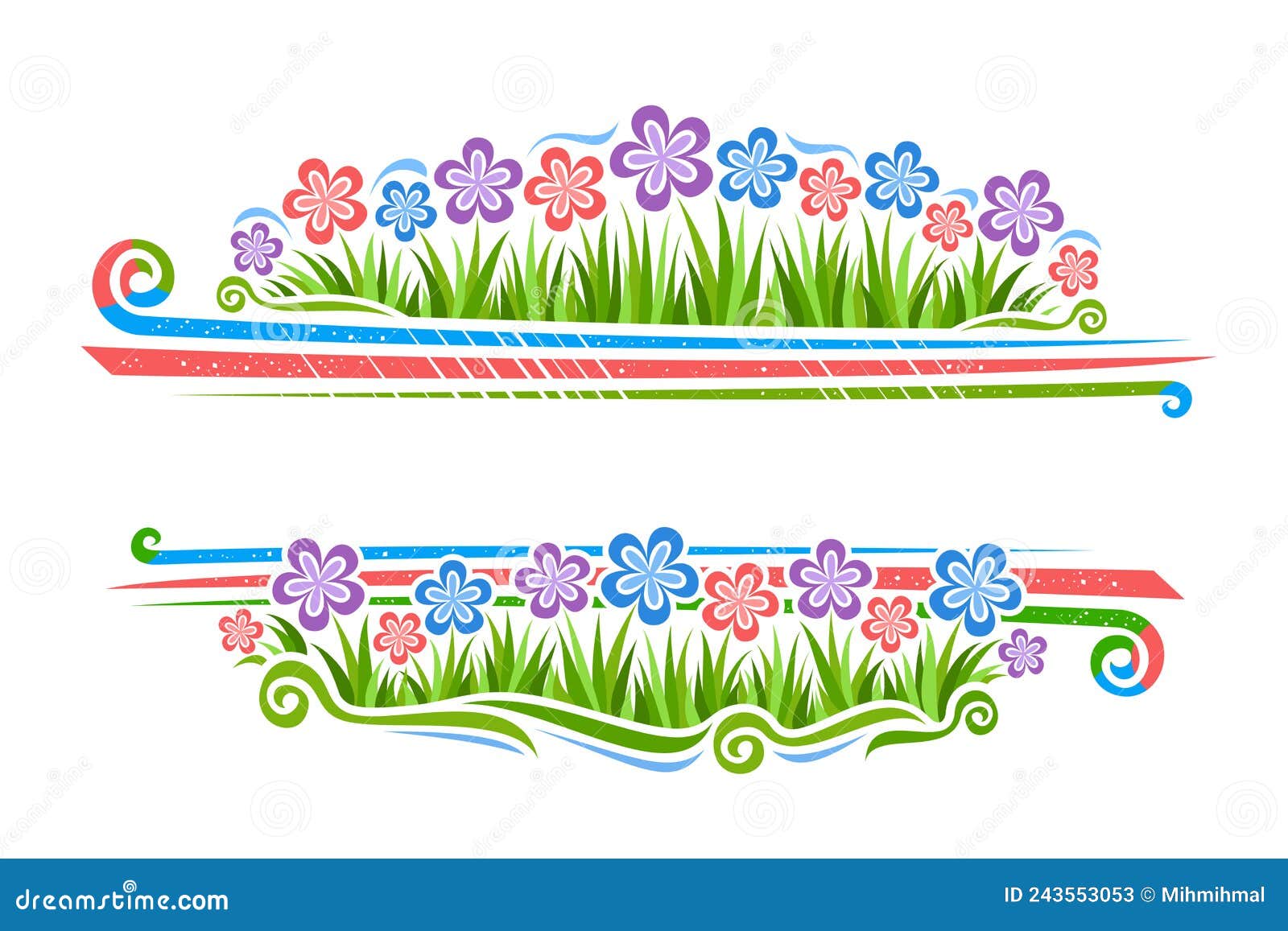 Set Of Horizontal Flourishes Divider Decorative Cartoon Vector ...