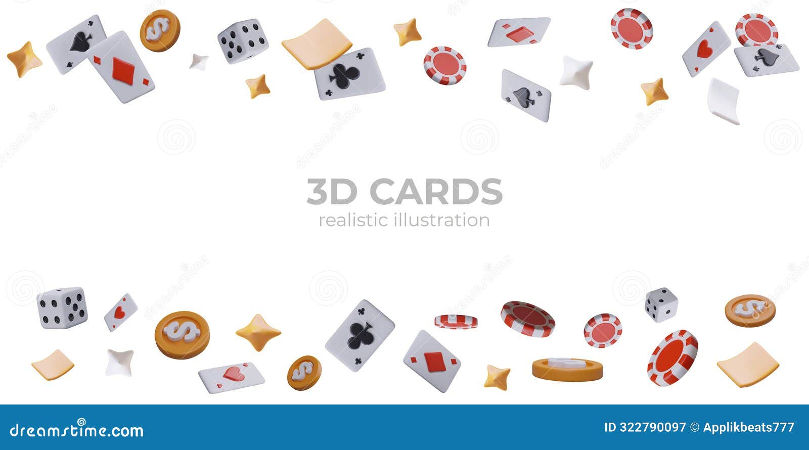 Vector Borders of Realistic Gambling Elements. Isolated Vector ...