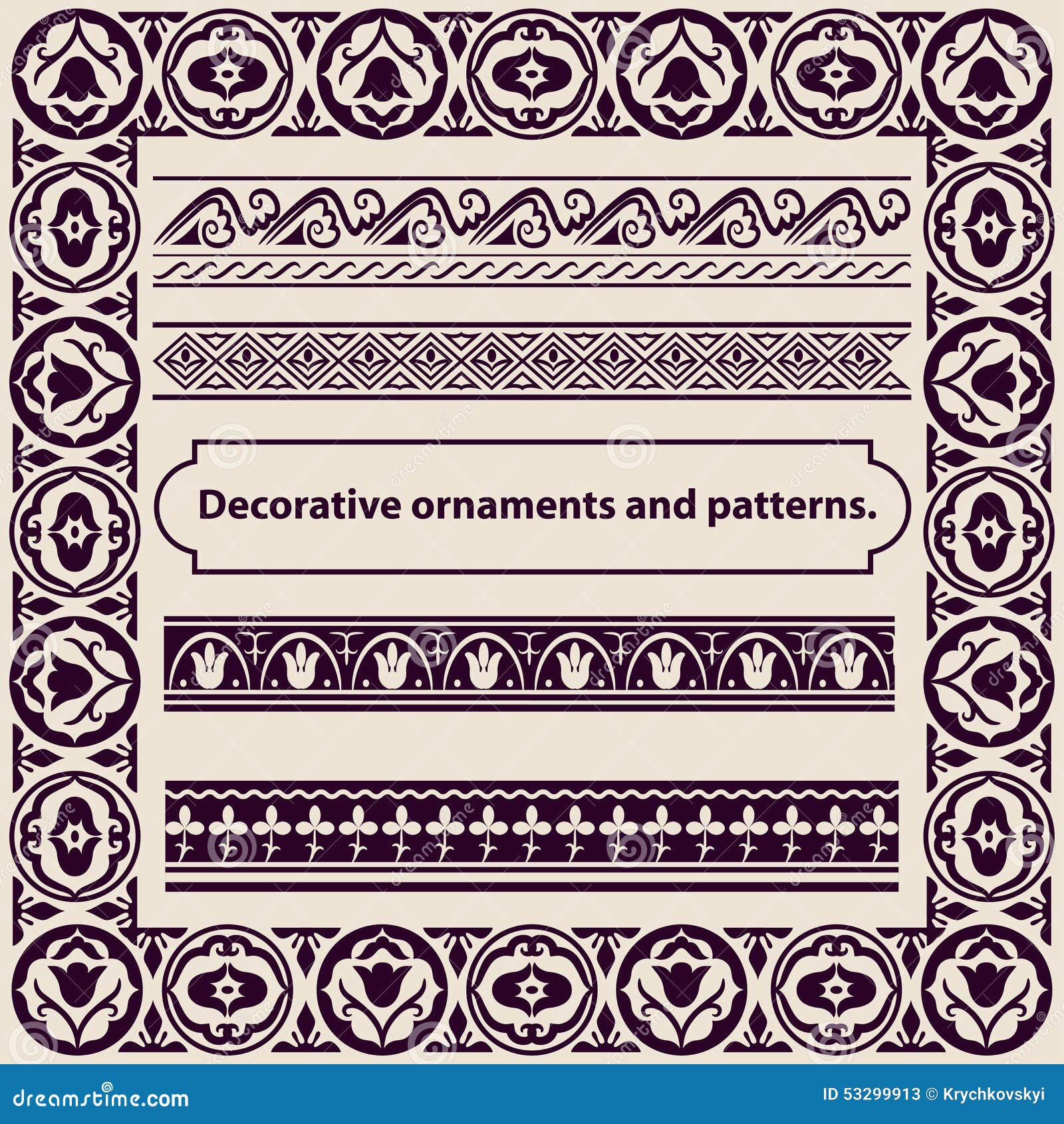 Ancient Borders, Frames Cartoon Vector | CartoonDealer.com #37027533