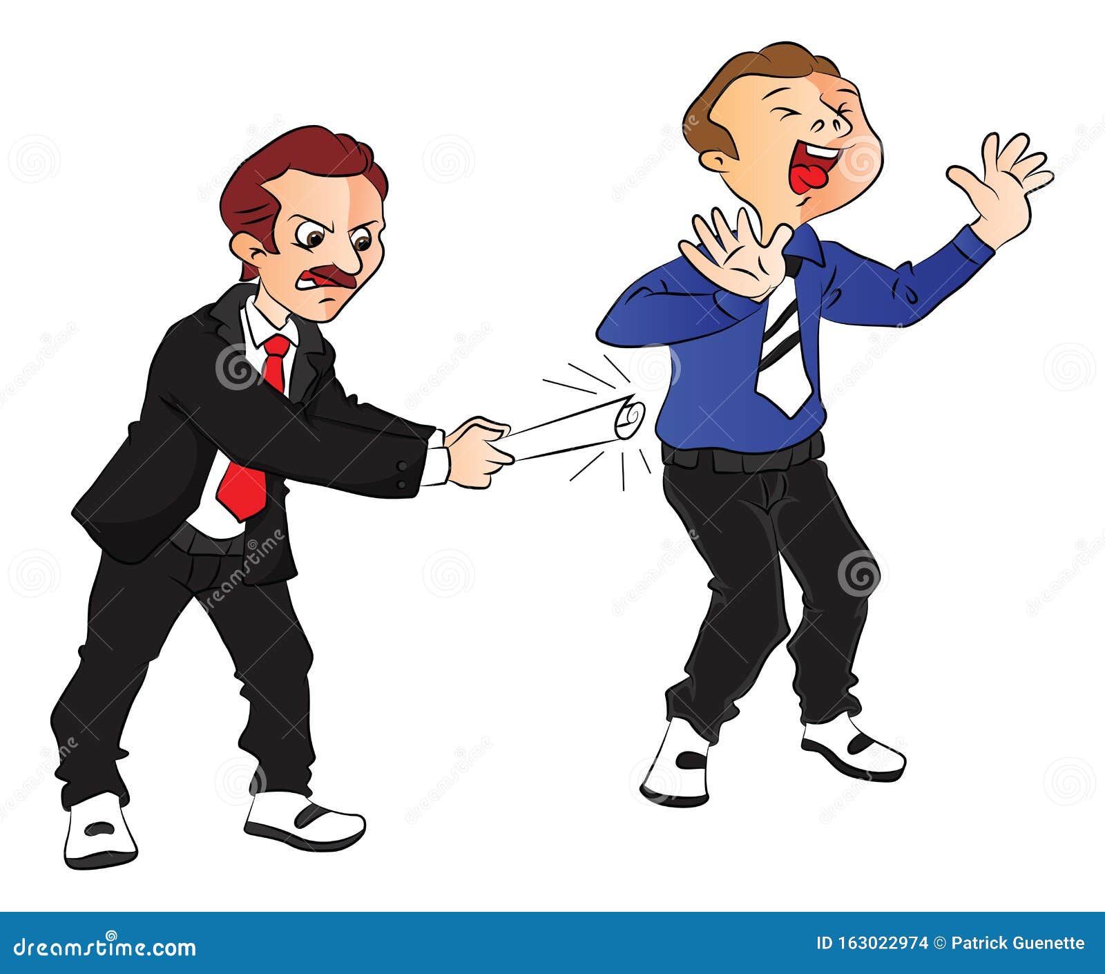 Employee Is Hitting The Boss With A Hammer In A Mole Hole Cartoon ...