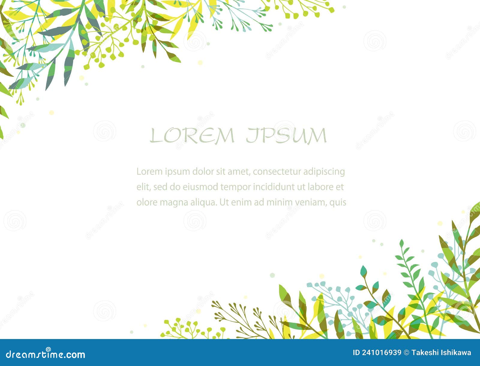 Vector Botanical Frame with Text Space Isolated on a White Background ...