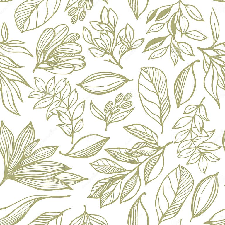 Vector botanical pattern stock vector. Illustration of organic - 277756171