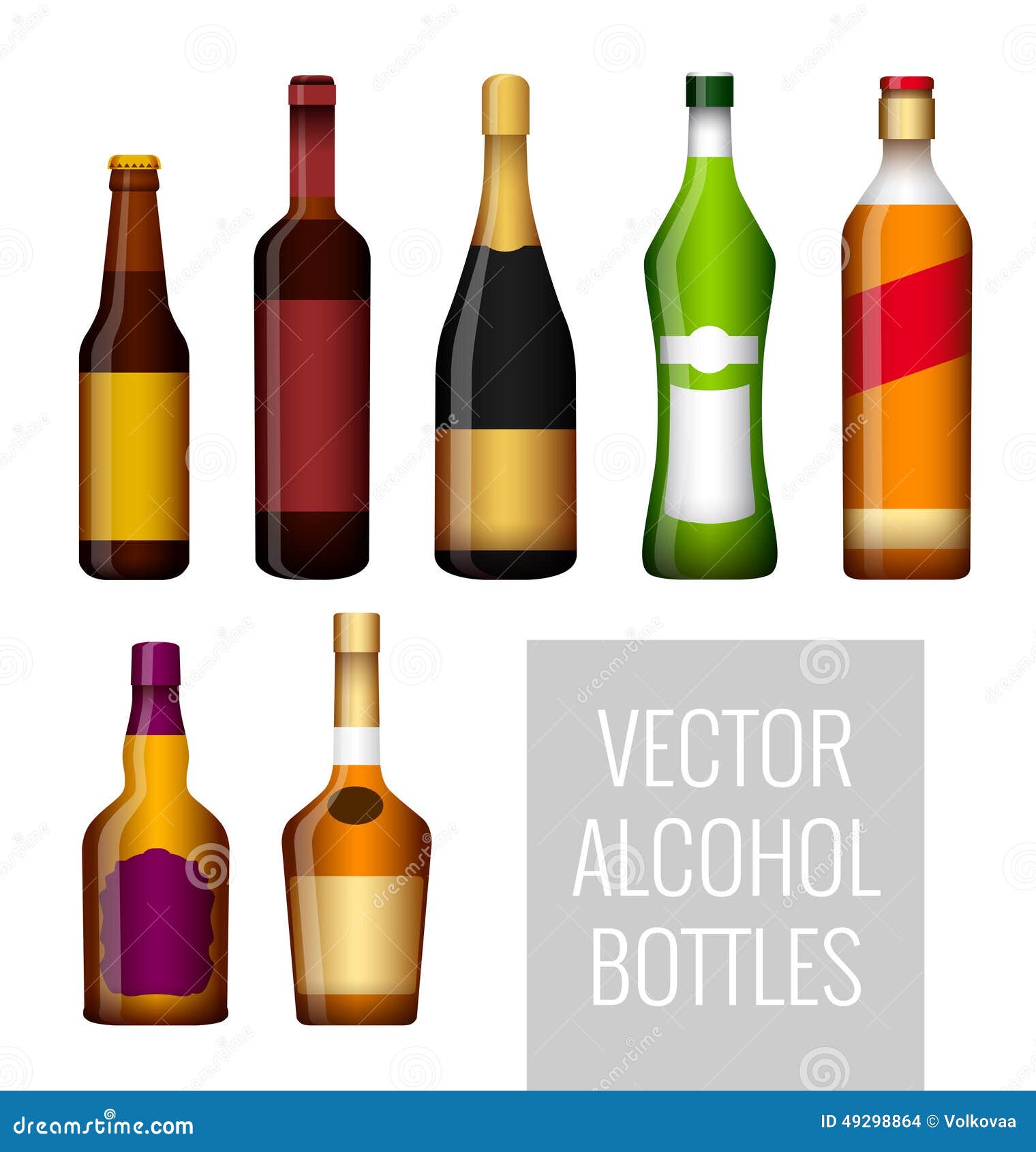 Vector bottles of alcohol stock vector. Illustration of label - 49298864