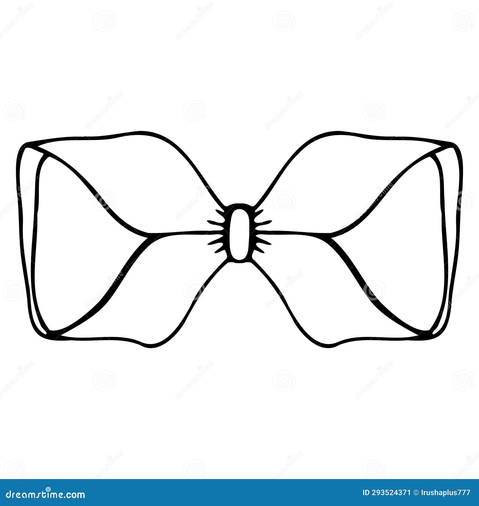 Vector Bow Butterfly Twisted in Doodle Style Linear Black Stock Vector ...