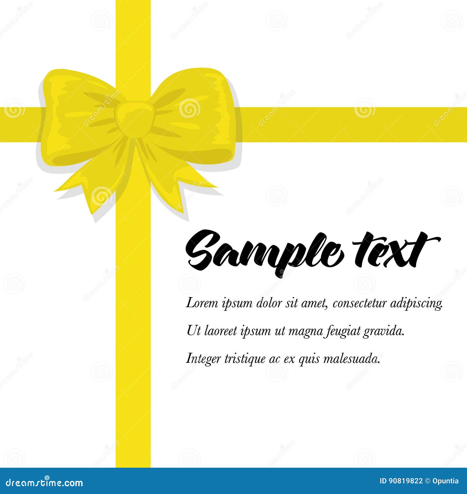 Vector bow with text stock illustration. Illustration of package - 90819822