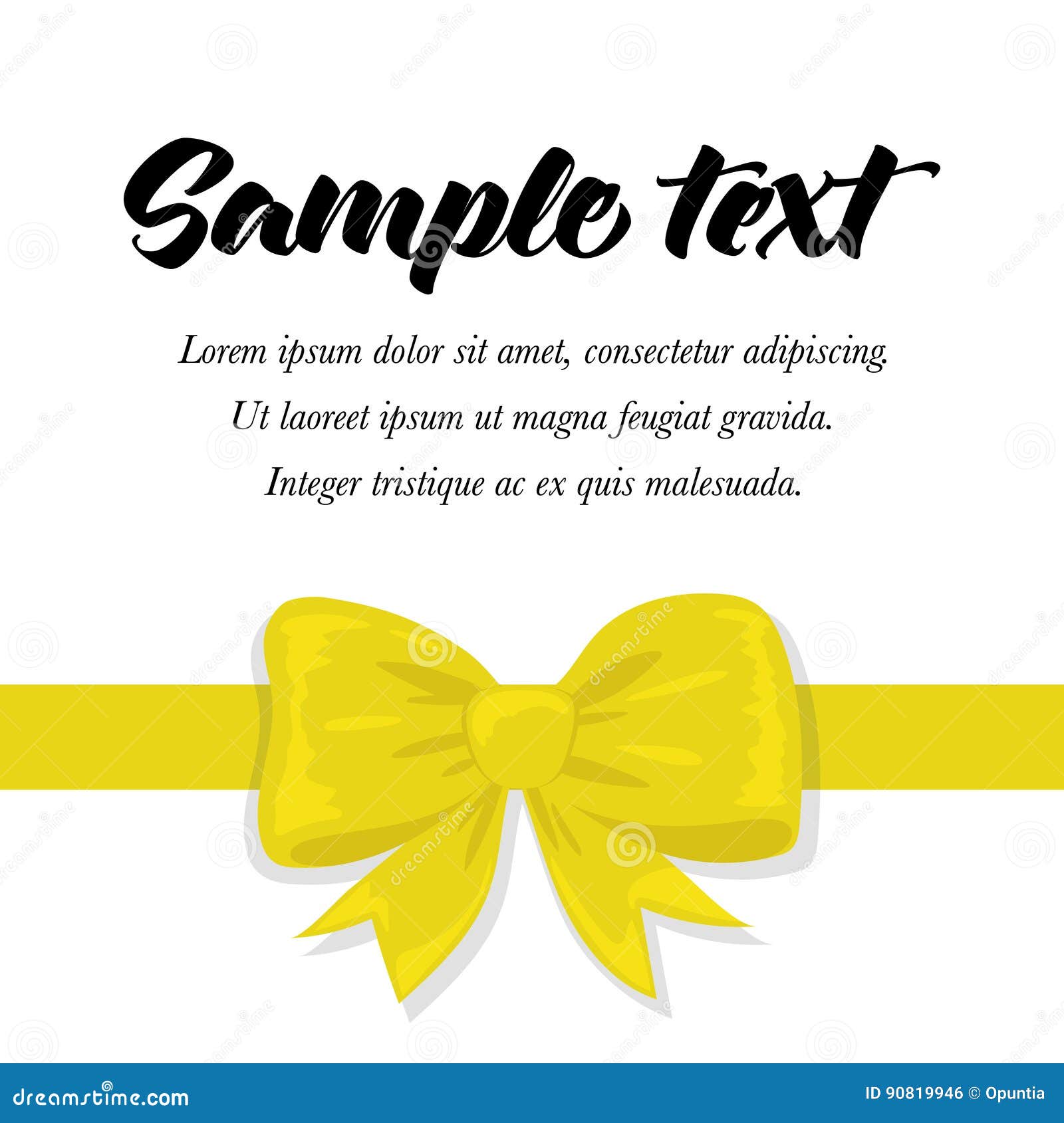 Vector bow with text stock illustration. Illustration of frame - 90819946