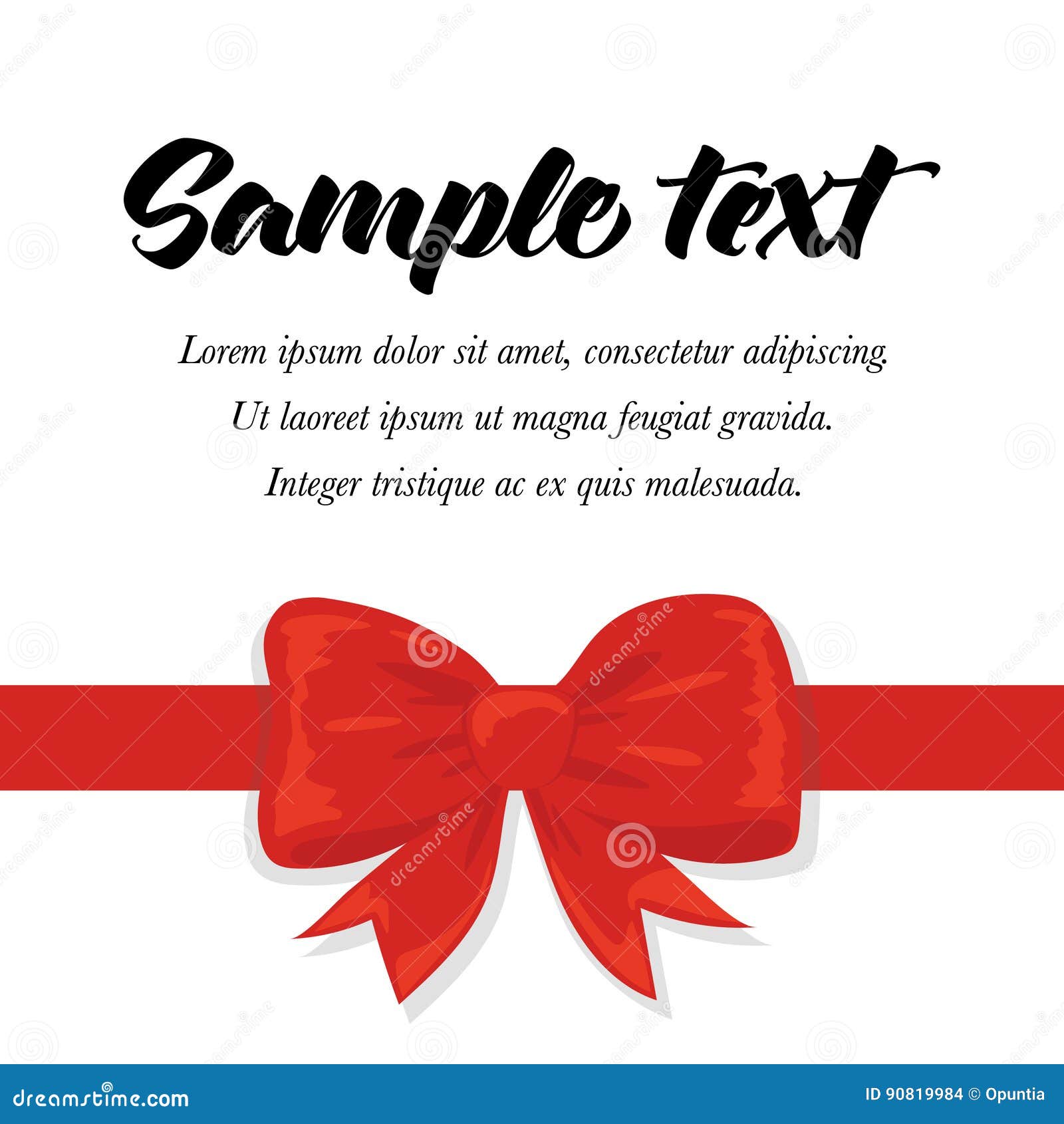Vector bow with text stock illustration. Illustration of paper - 90819984