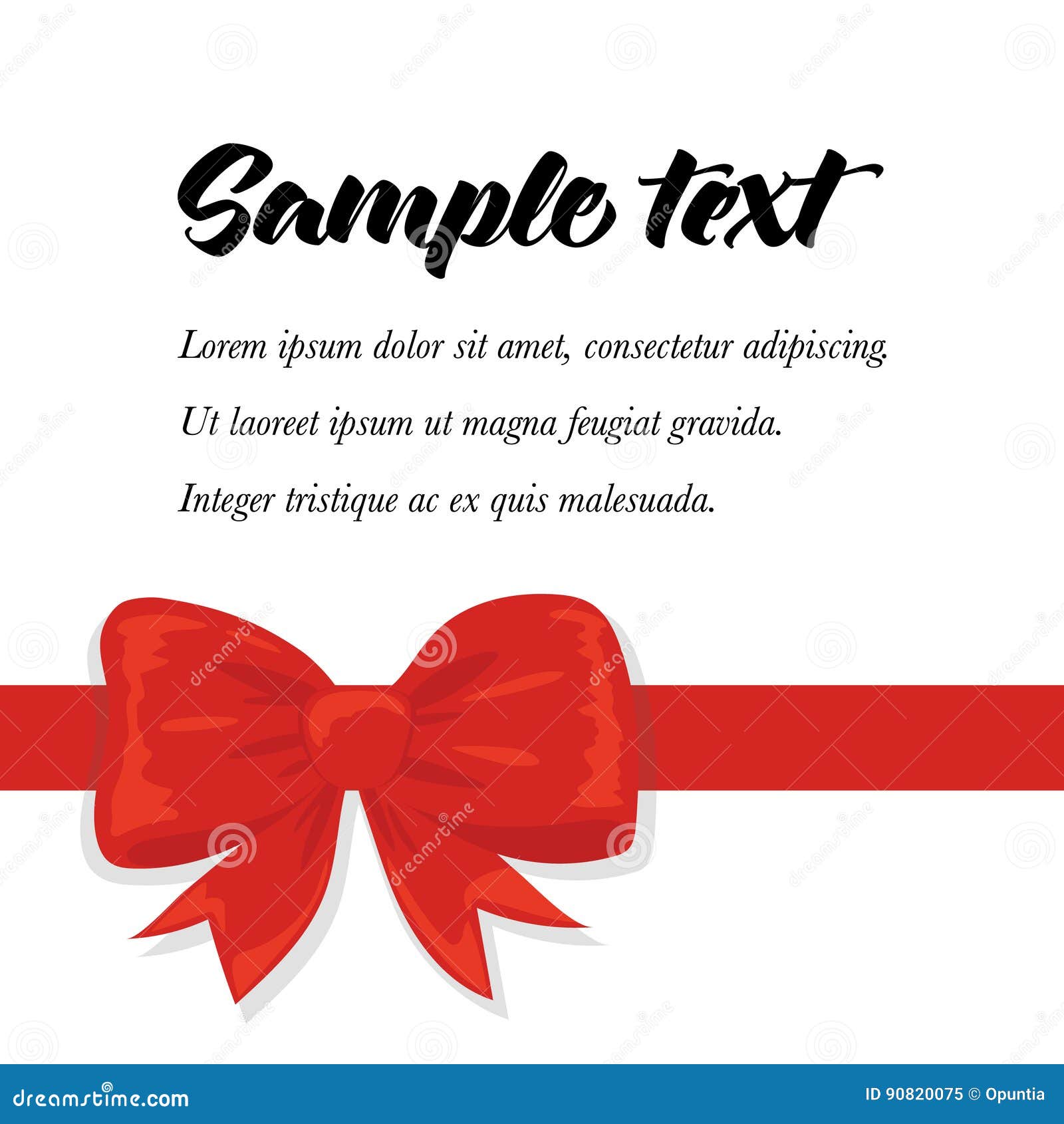 Vector bow with text stock illustration. Illustration of present - 90820075