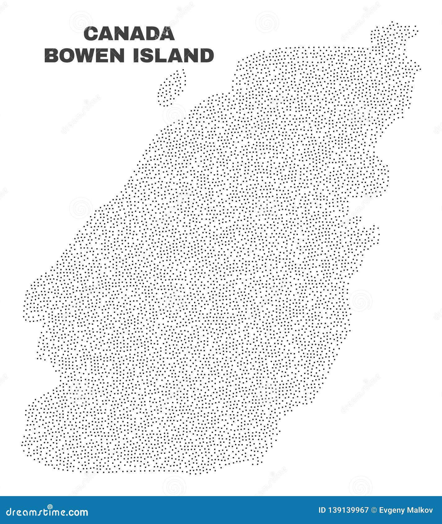 Vector Bowen Island Map of Points Stock Vector - Illustration of ...