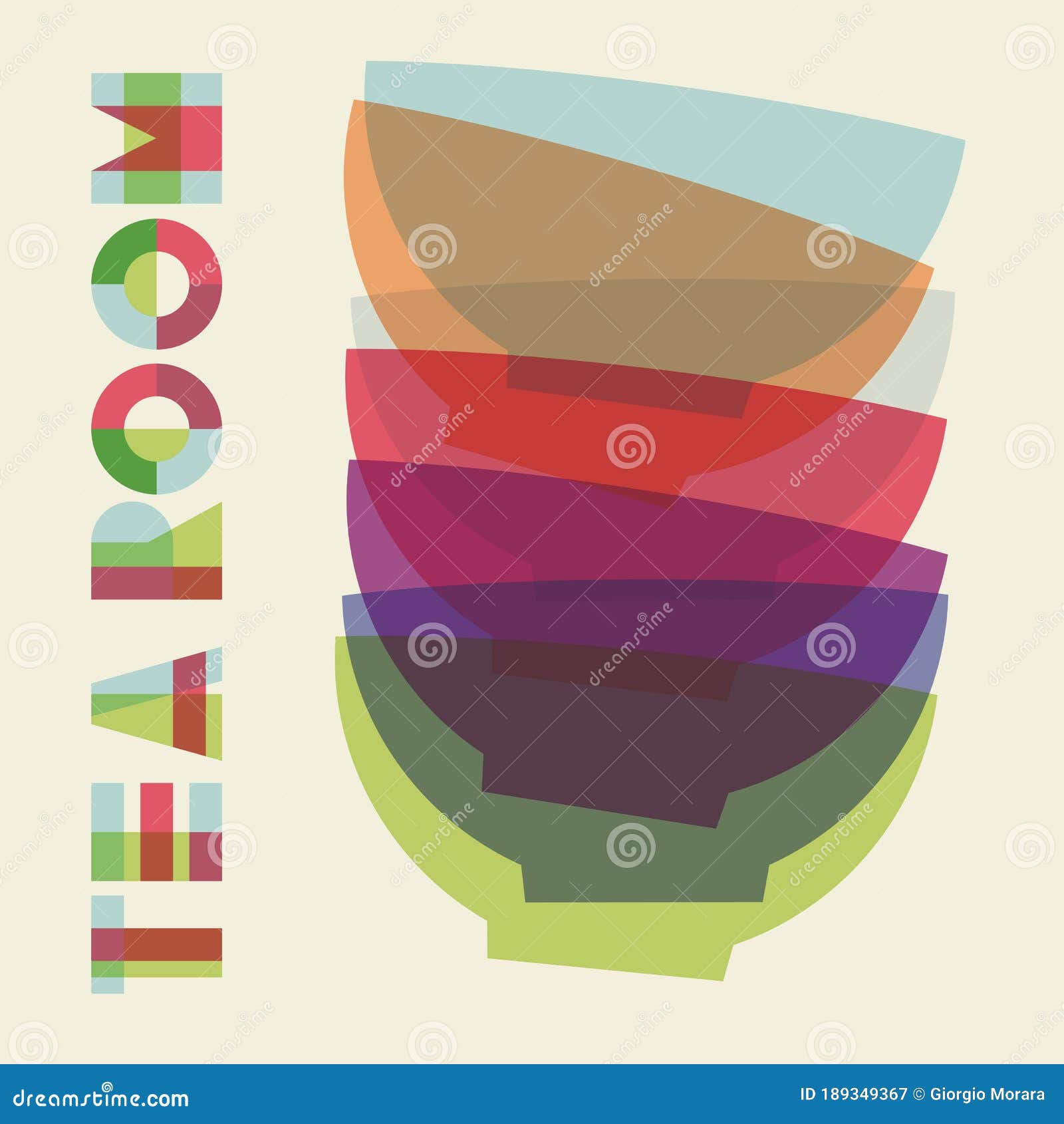 Vector Bowls Composition in Transparent Colors Stock Vector ...