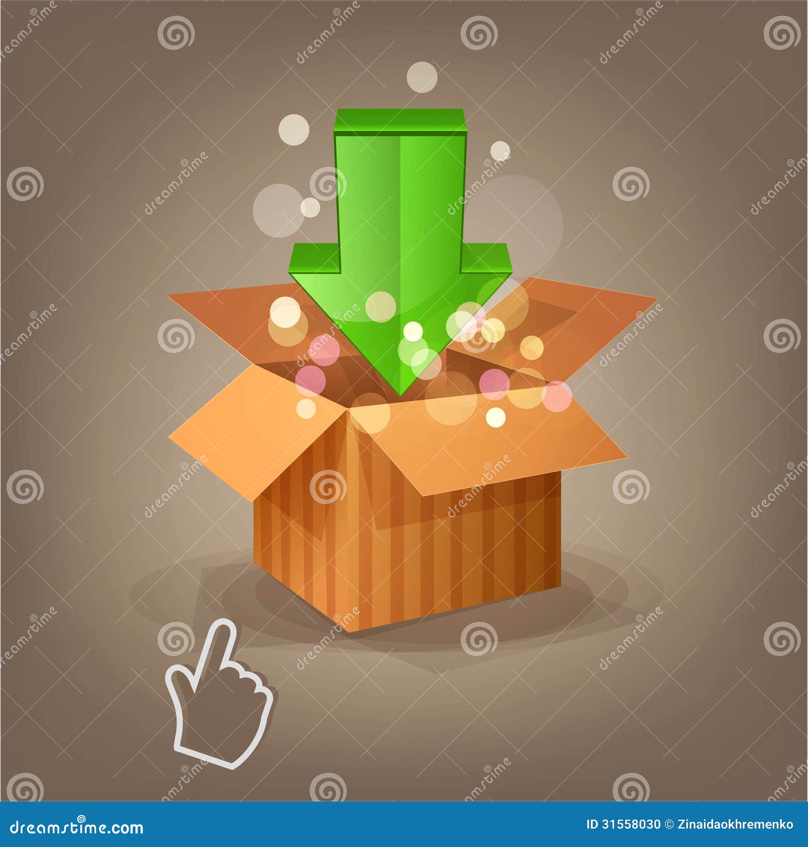 Vector Box with Arrow and Cursor Stock Vector - Illustration of ...