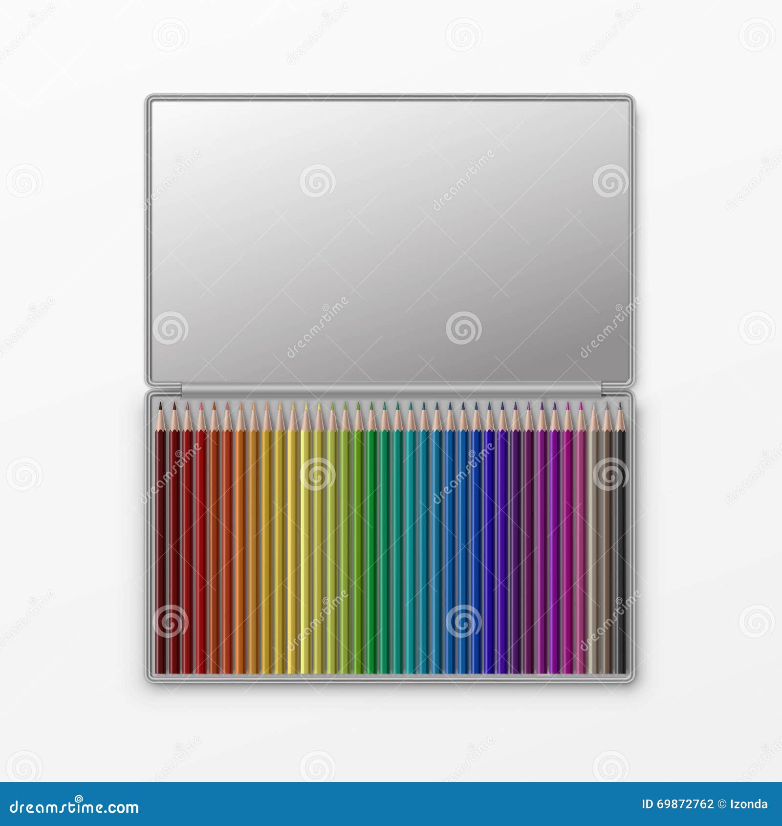 Vector Box of Colored Pencils Isolated on Background Stock Vector ...